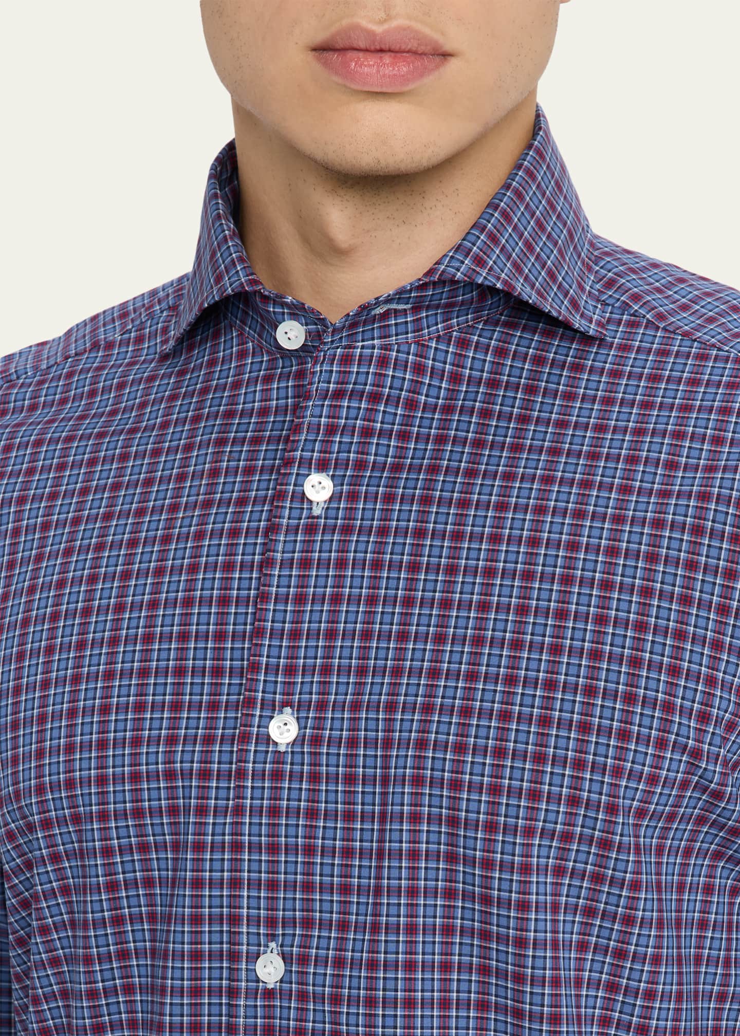 100Hands Men's Cotton Petite Plaid Classic-Fit Sport Shirt - Bergdorf ...