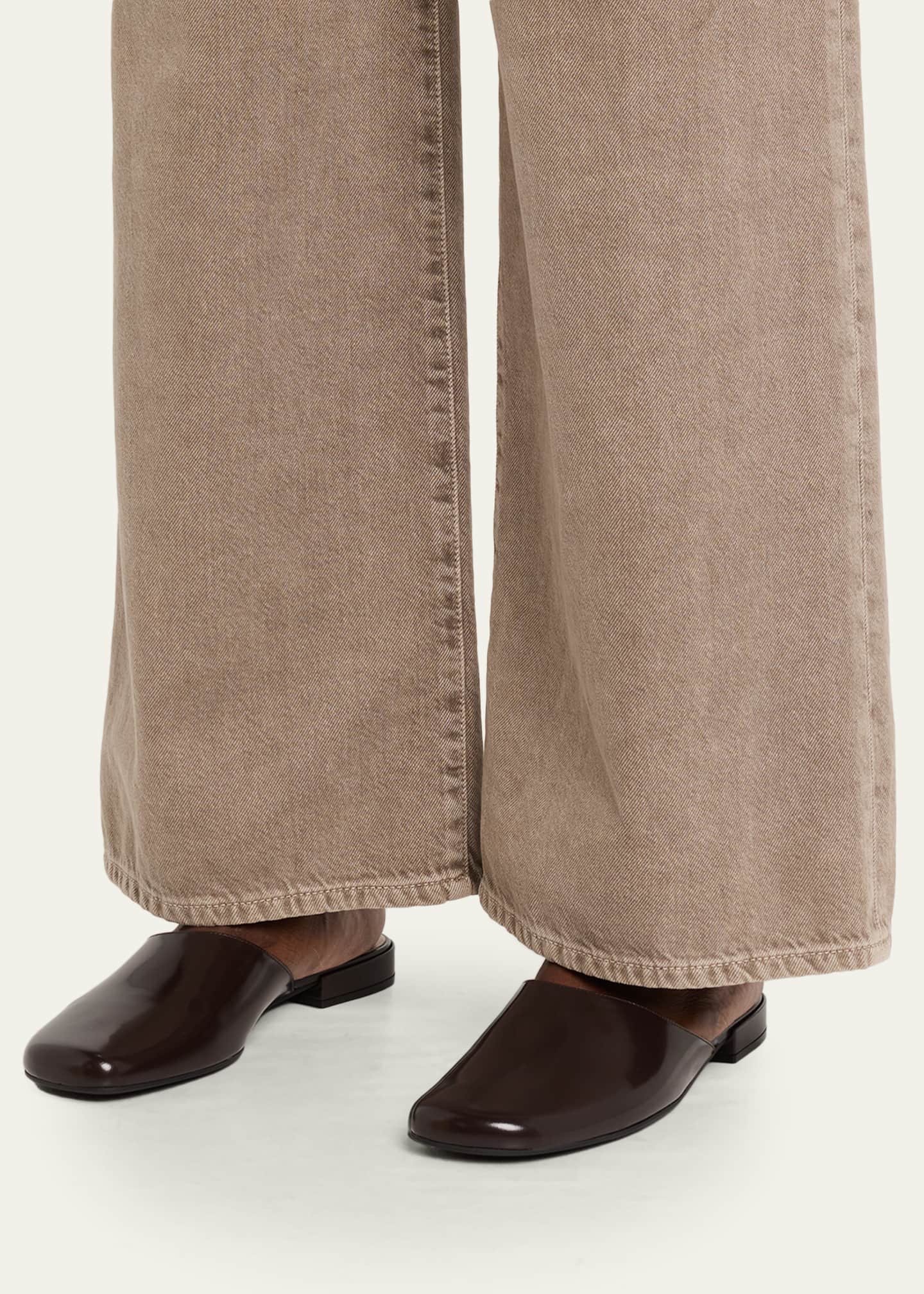 THE ROW Penelope Leather Mules - Bergdorf Goodman