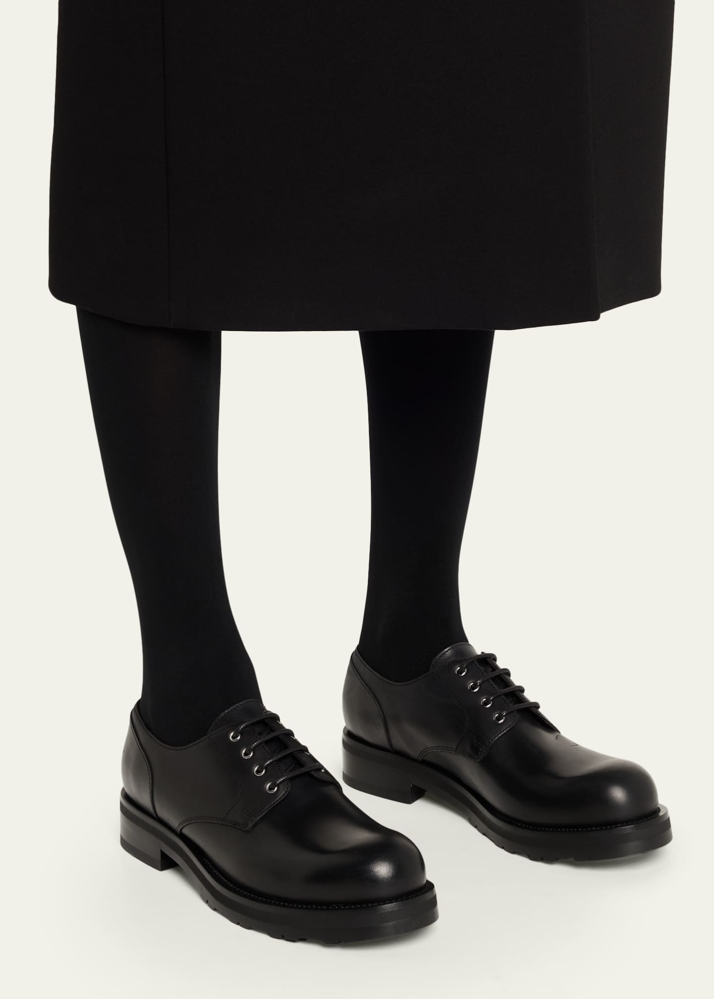 THE ROW Leather Derby Lug-Sole Shoes - Bergdorf Goodman