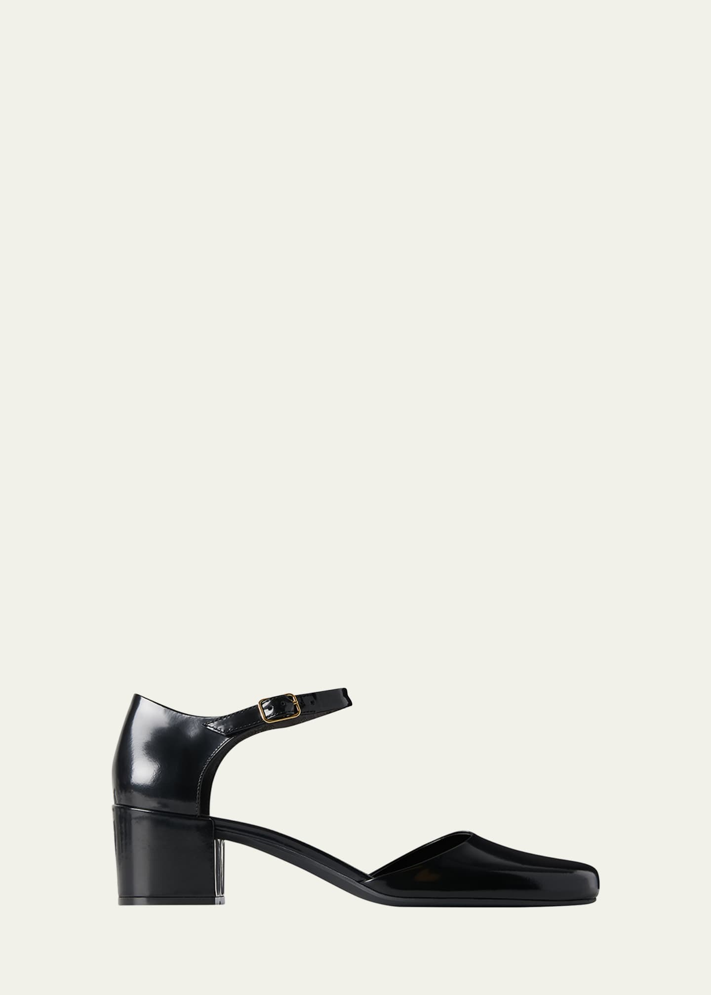 THE ROW Penelope Leather Ankle-Strap Pumps - Bergdorf Goodman