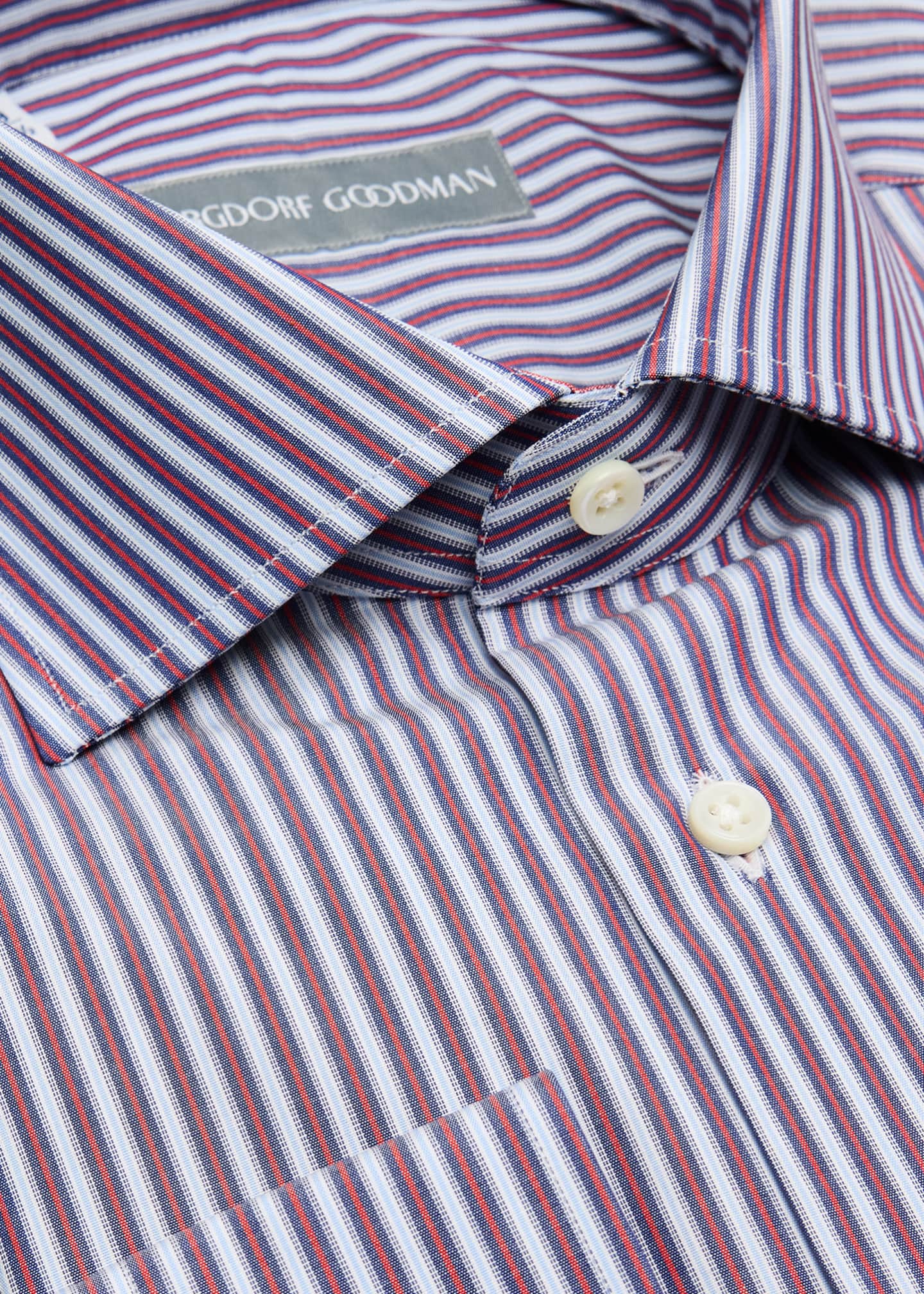 Bergdorf Goodman Men's Cotton Pinstripe Spread-Collar Dress Shirt ...