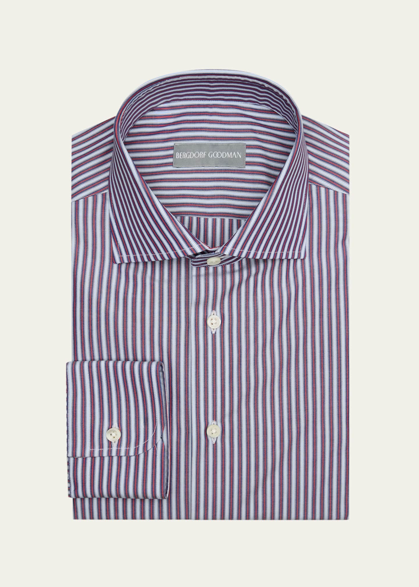 Bergdorf Goodman Men's Cotton Pinstripe Spread-Collar Dress Shirt ...