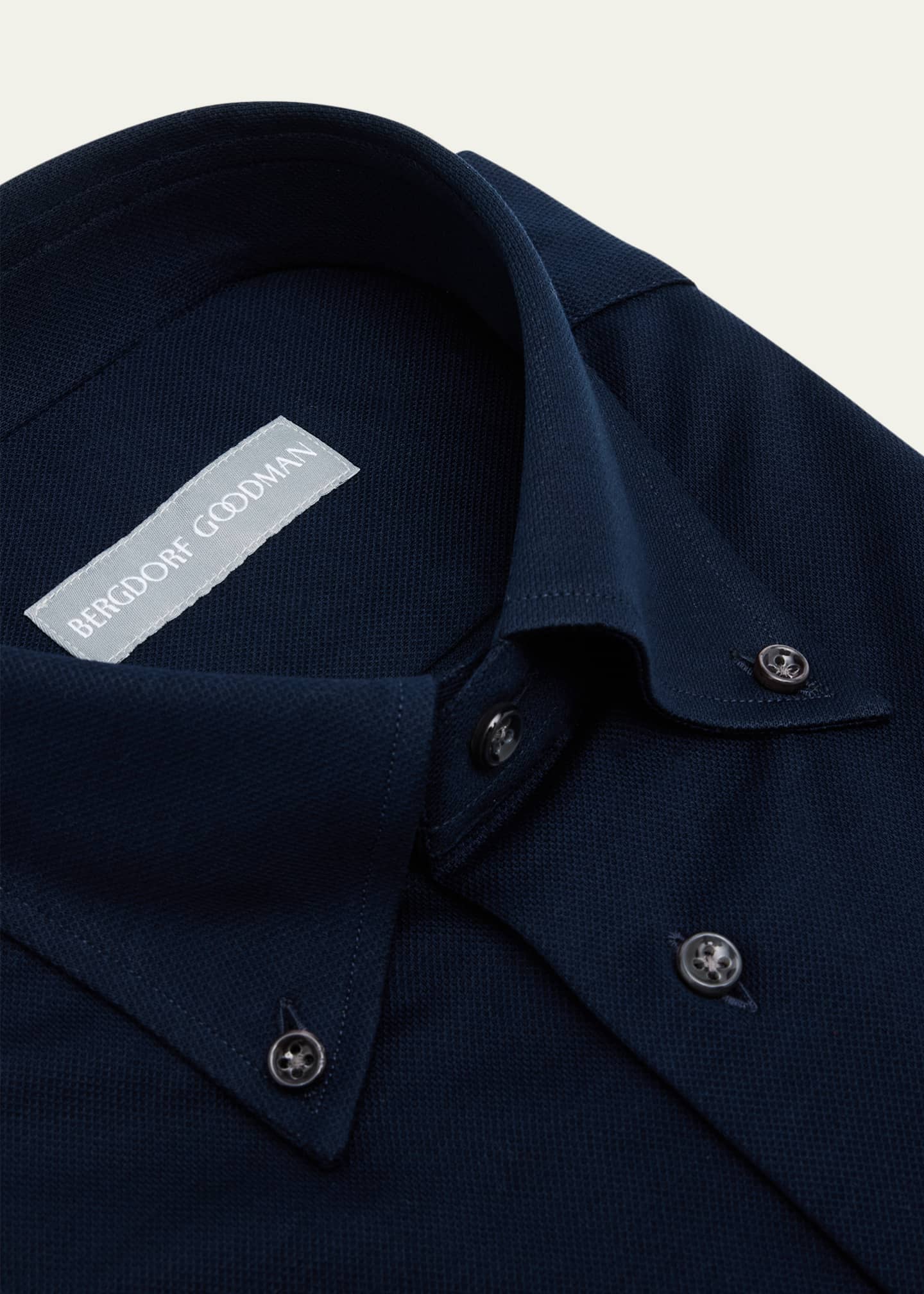 Bergdorf Goodman Men's Cotton Pique Button-Collar Sport Shirt ...