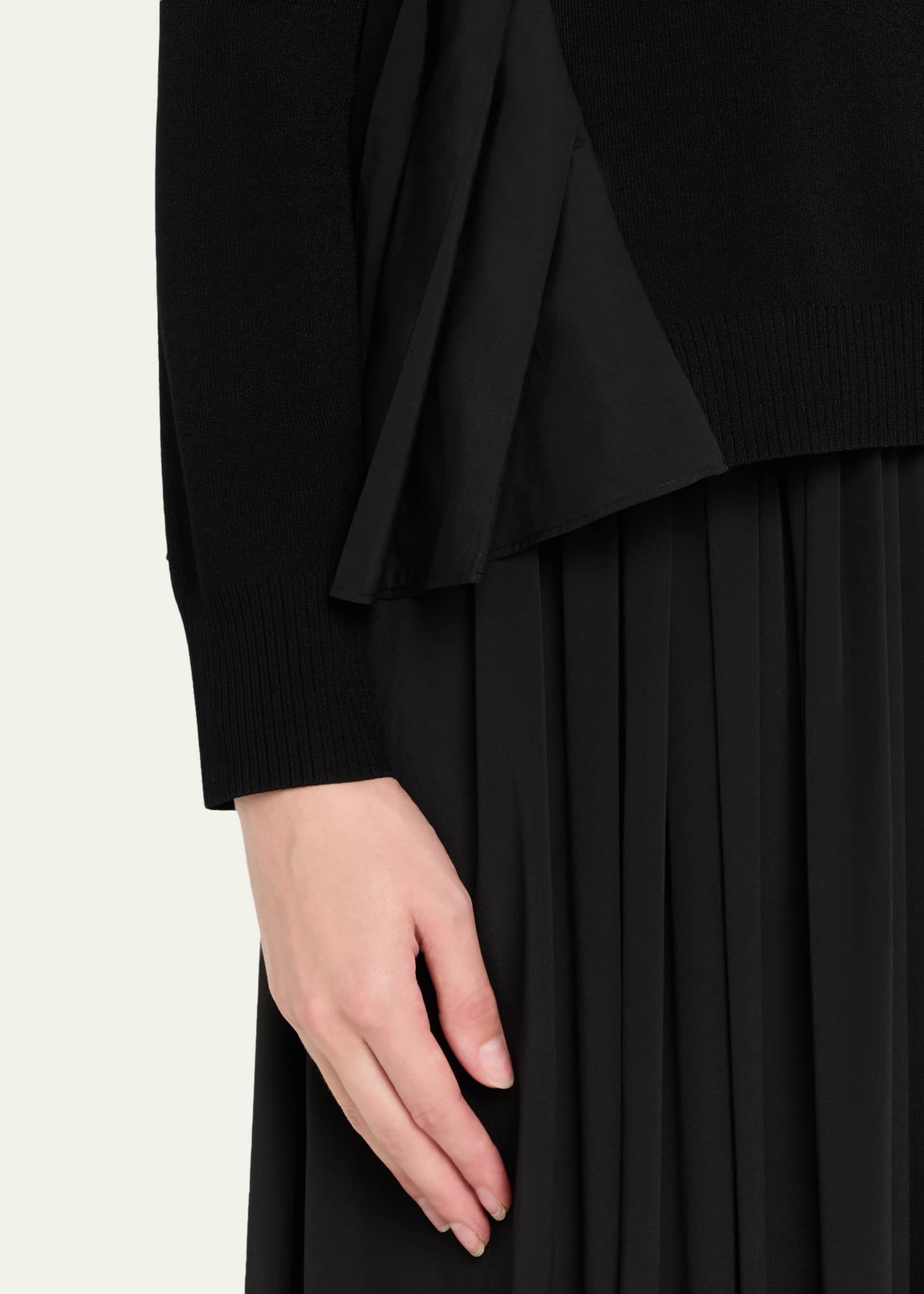 SIMKHAI Elanore Long-Sleeve Pleated Sweater - Bergdorf Goodman