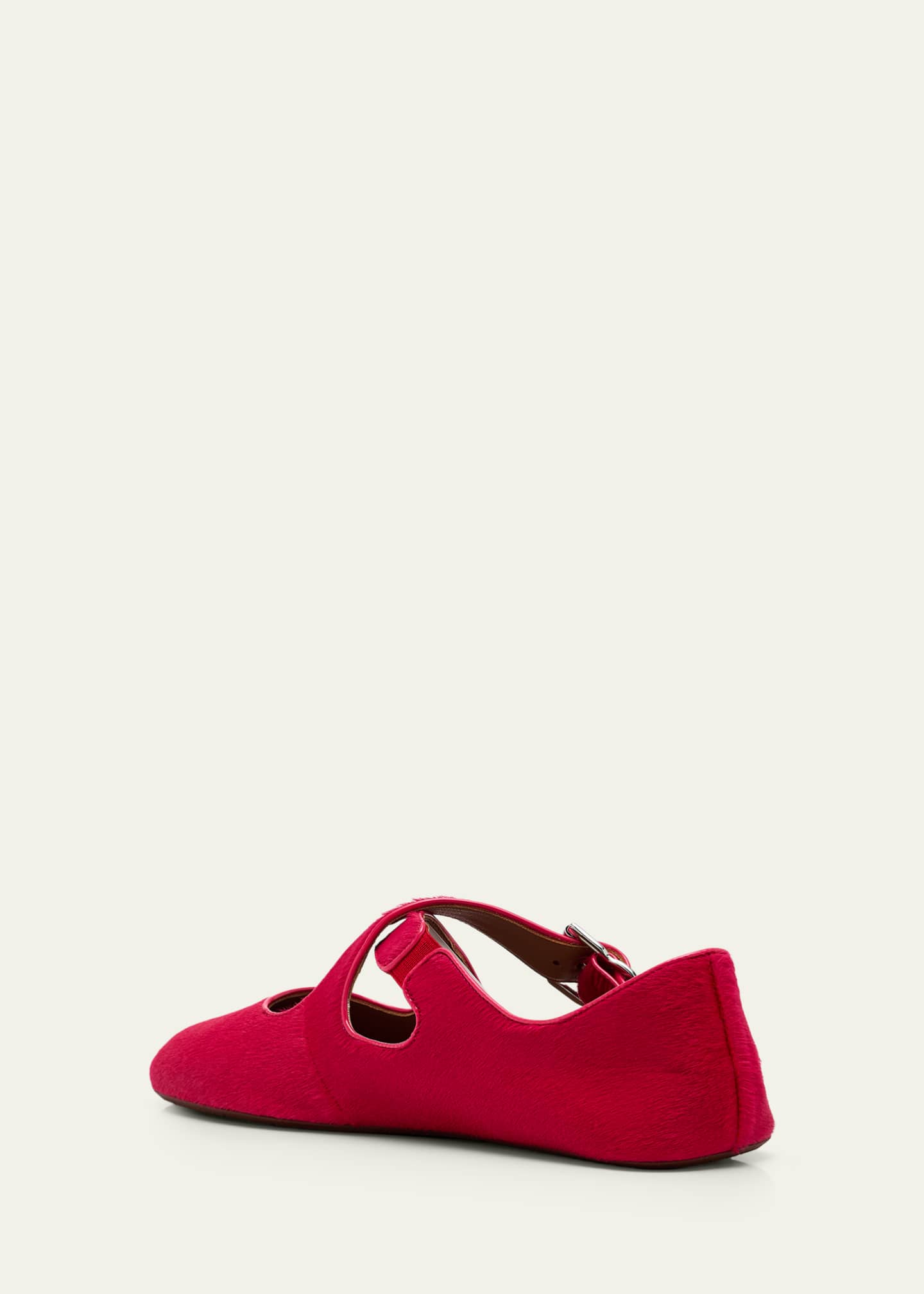 ALAIA Crisscross Calf Hair Ballerina Flats - Bergdorf Goodman