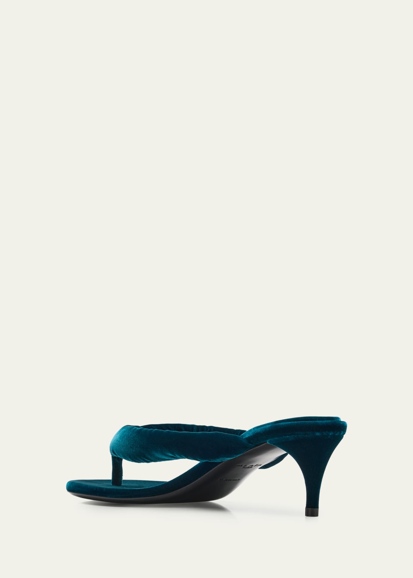 ALAIA Velvet Kitten-Heel Thong Sandals - Bergdorf Goodman