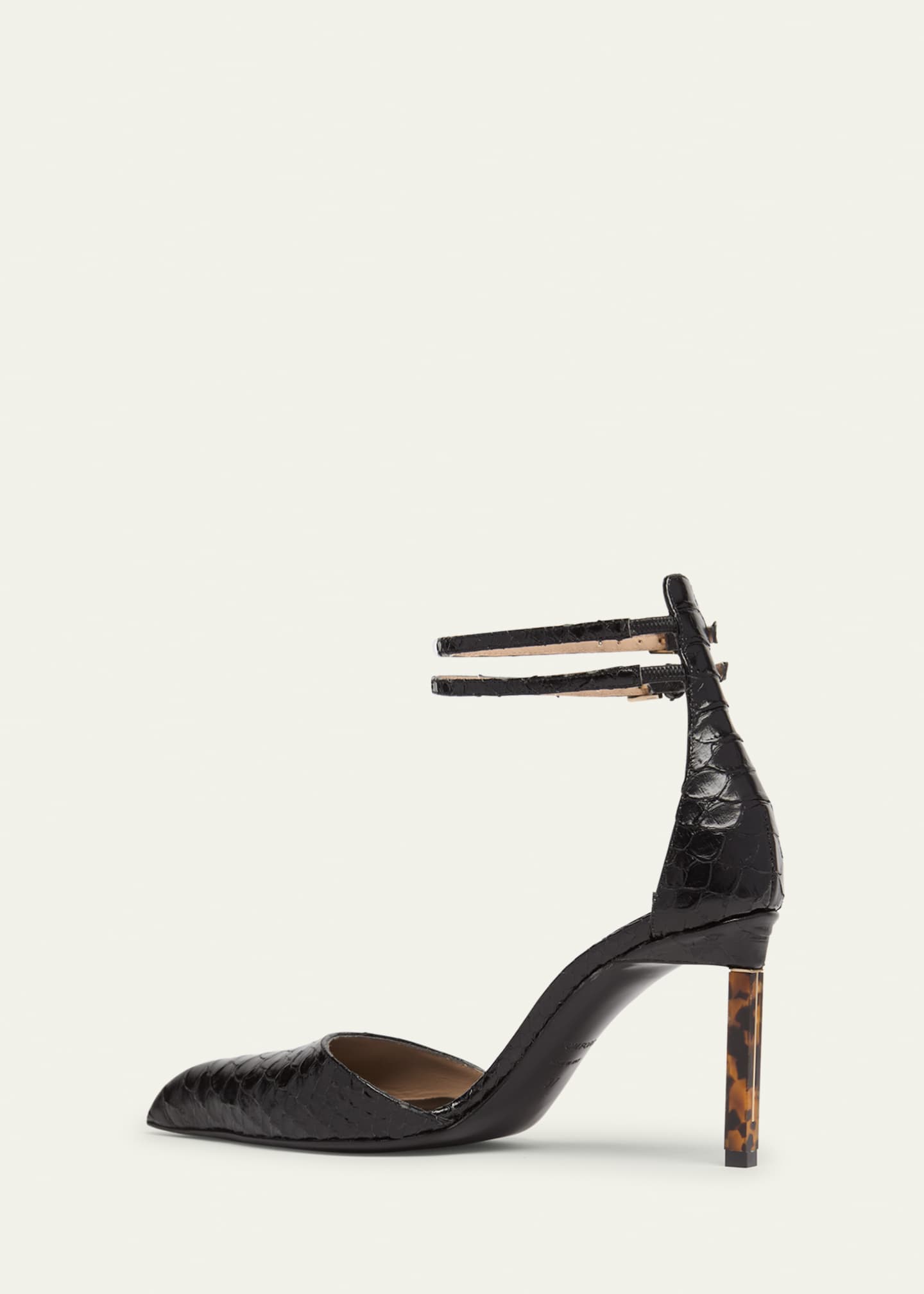 TOM FORD Python Stamped Leather Double Ankle Strap Pumps - Bergdorf Goodman