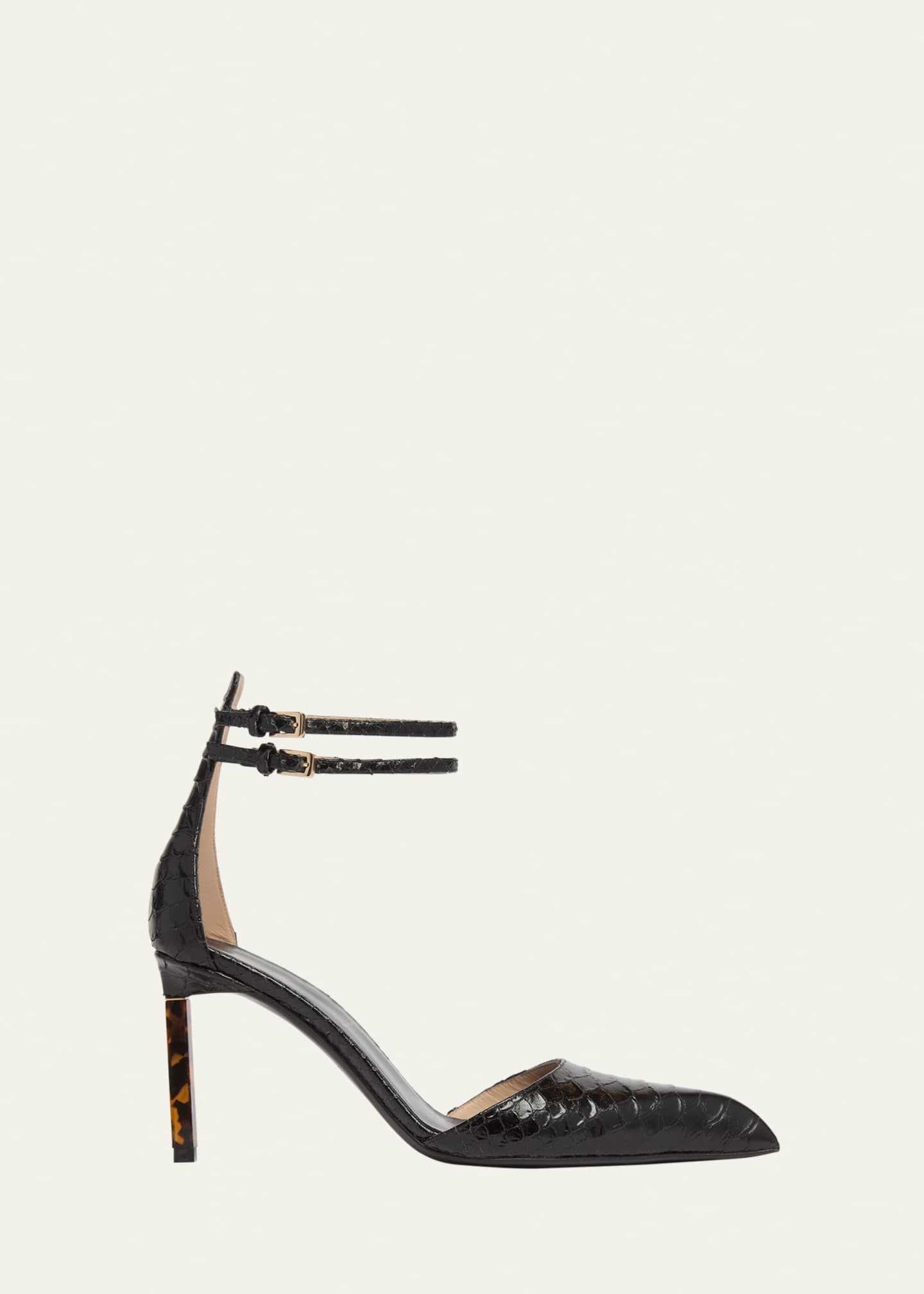 TOM FORD Python Stamped Leather Double Ankle Strap Pumps - Bergdorf Goodman