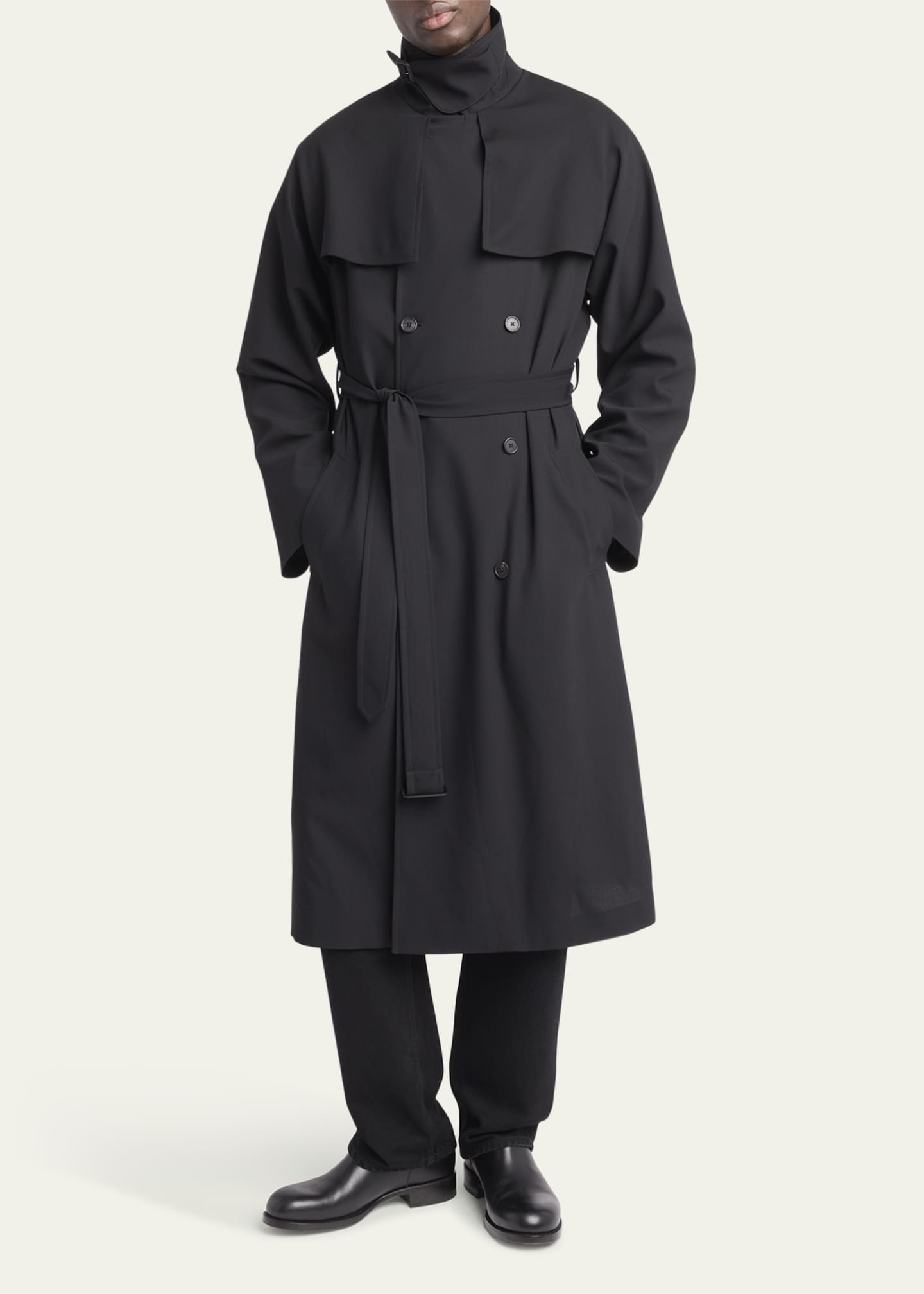 THE ROW Men's Finnian Wool Double-Breasted Trench Coat - Bergdorf Goodman