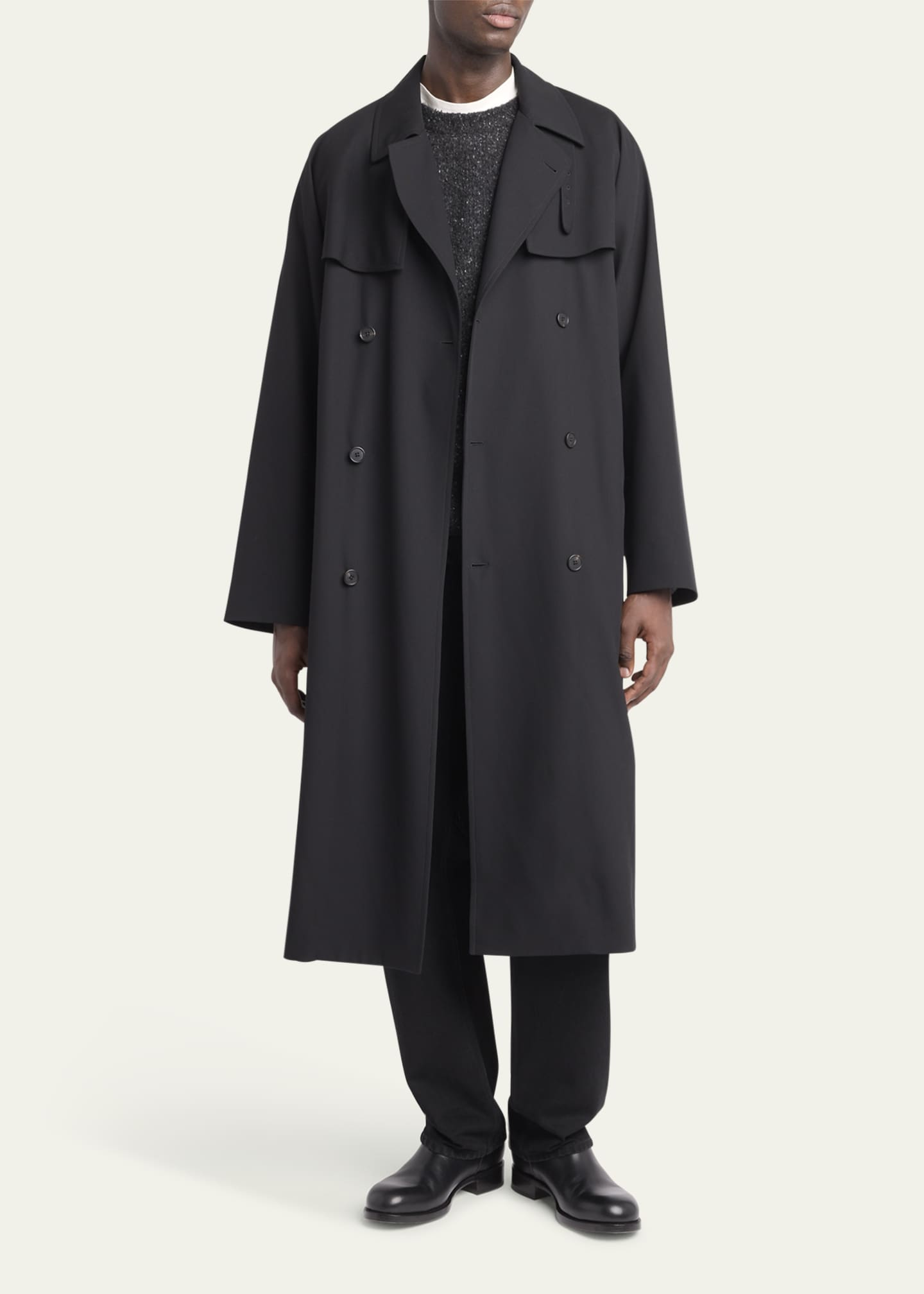 THE ROW Men's Finnian Wool Double-Breasted Trench Coat - Bergdorf Goodman