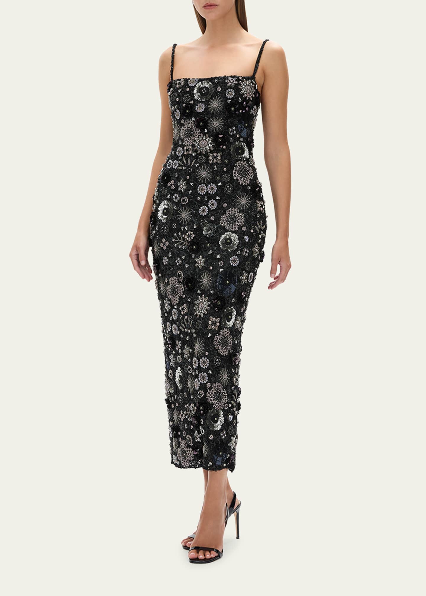 Rachel Gilbert Francesca Floral Embellished Ankle Gown - Bergdorf Goodman