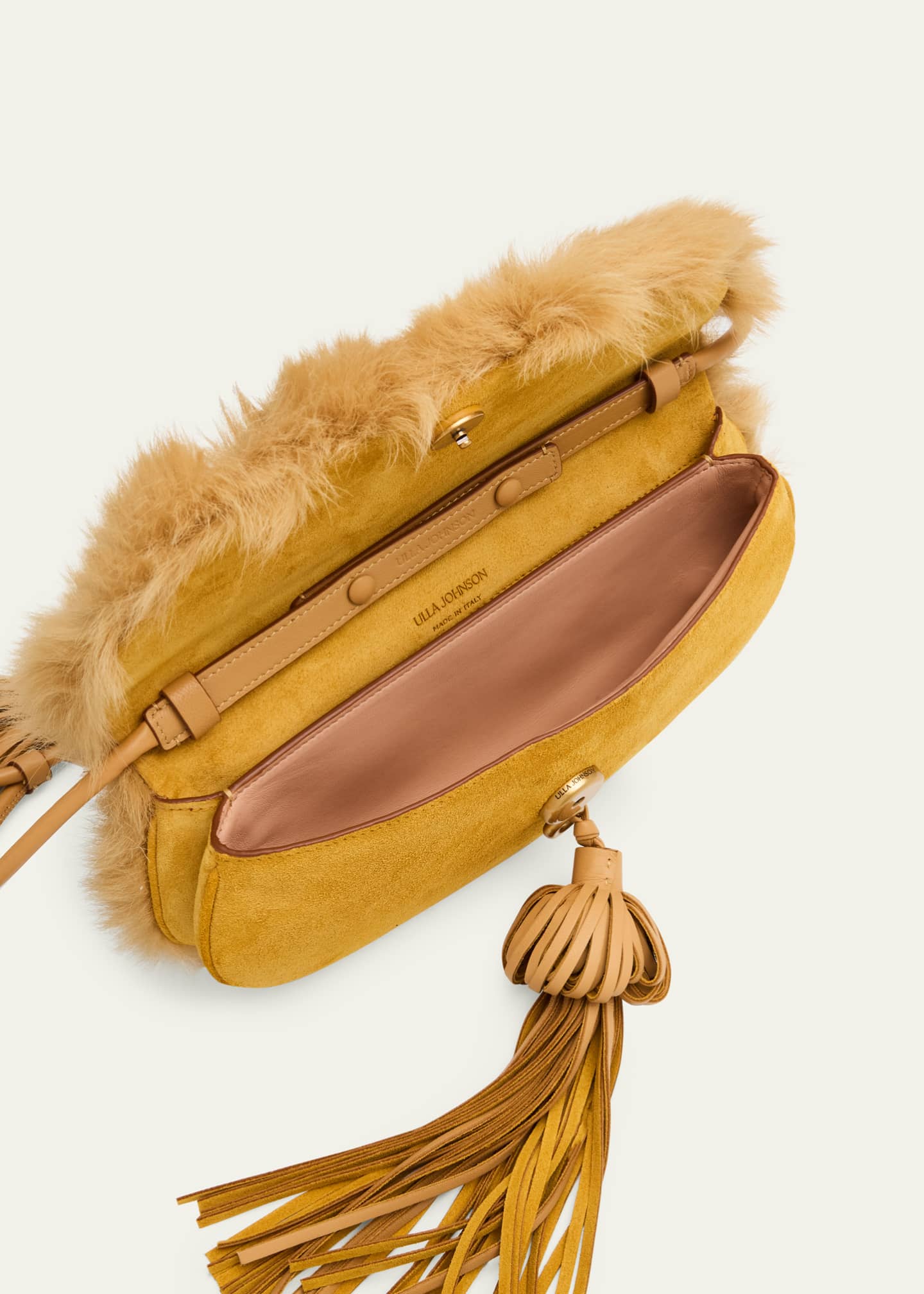 Ulla Johnson Paloma Tassel Suede & Shearling Shoulder Bag - Bergdorf ...