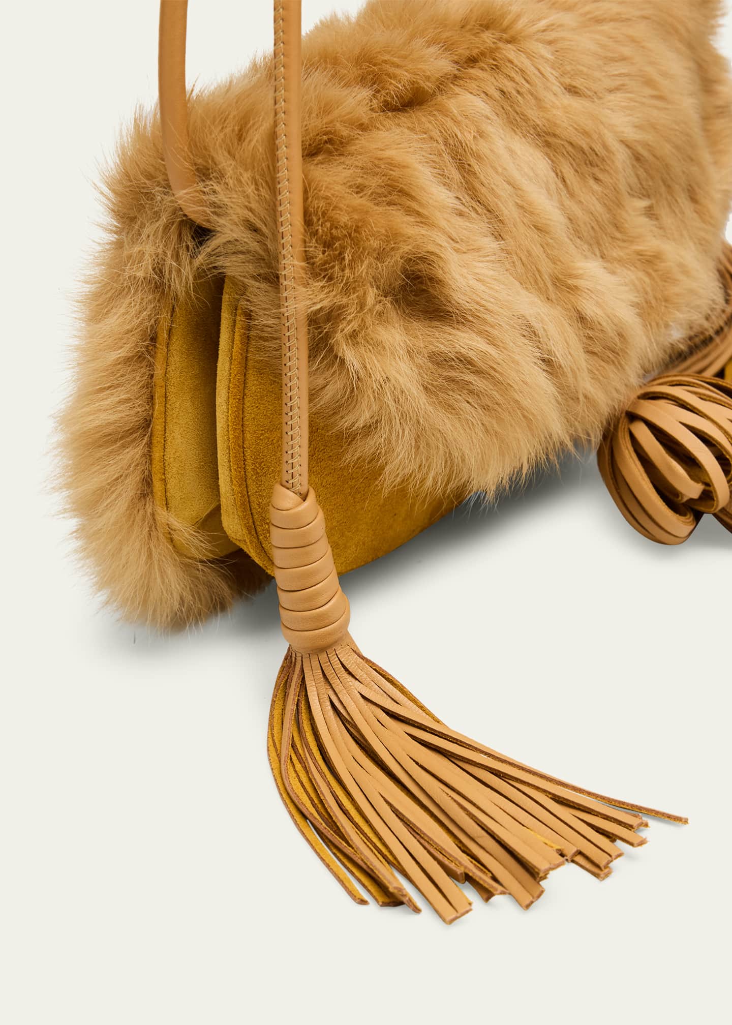 Ulla Johnson Paloma Tassel Suede & Shearling Shoulder Bag - Bergdorf ...