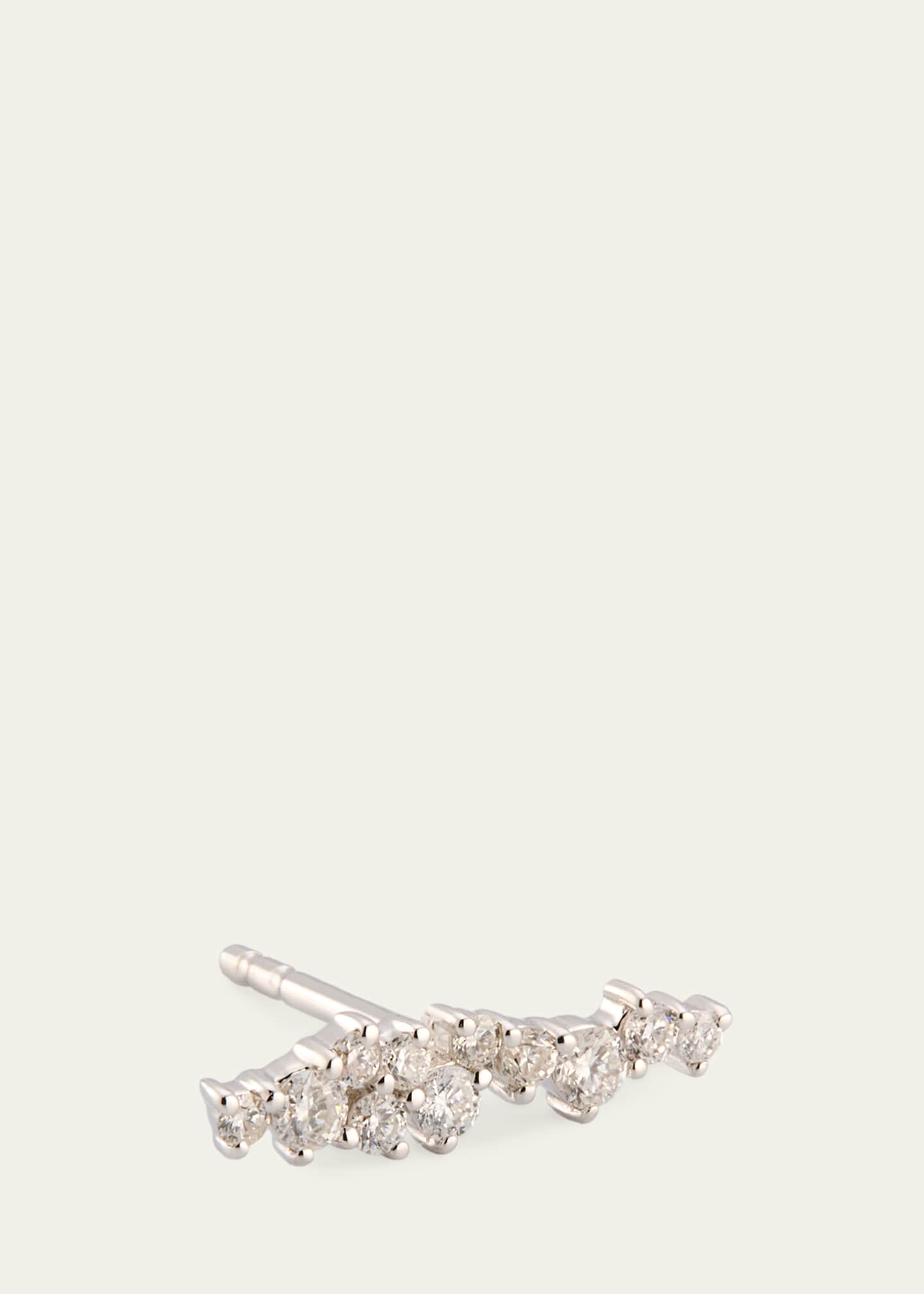 Sydney Evan 14K White Gold Small Cocktail Bar Stud Earring, Single ...