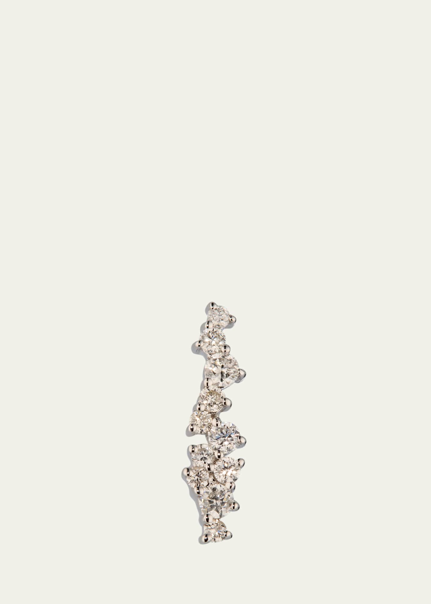 Sydney Evan 14K White Gold Small Cocktail Bar Stud Earring, Single ...