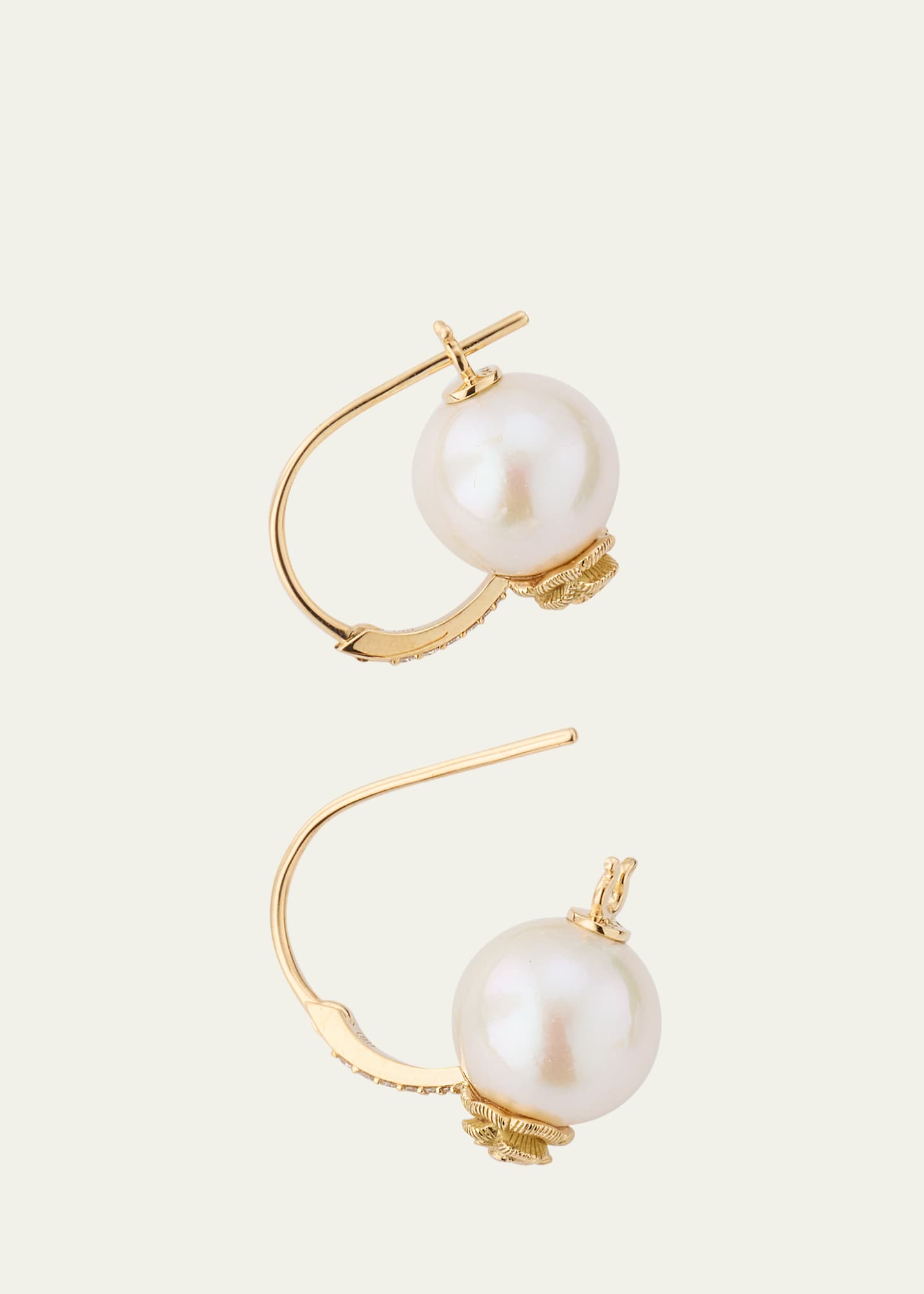 Sydney Evan 14K Gold & Diamond Rose Pearl Earrings - Bergdorf Goodman