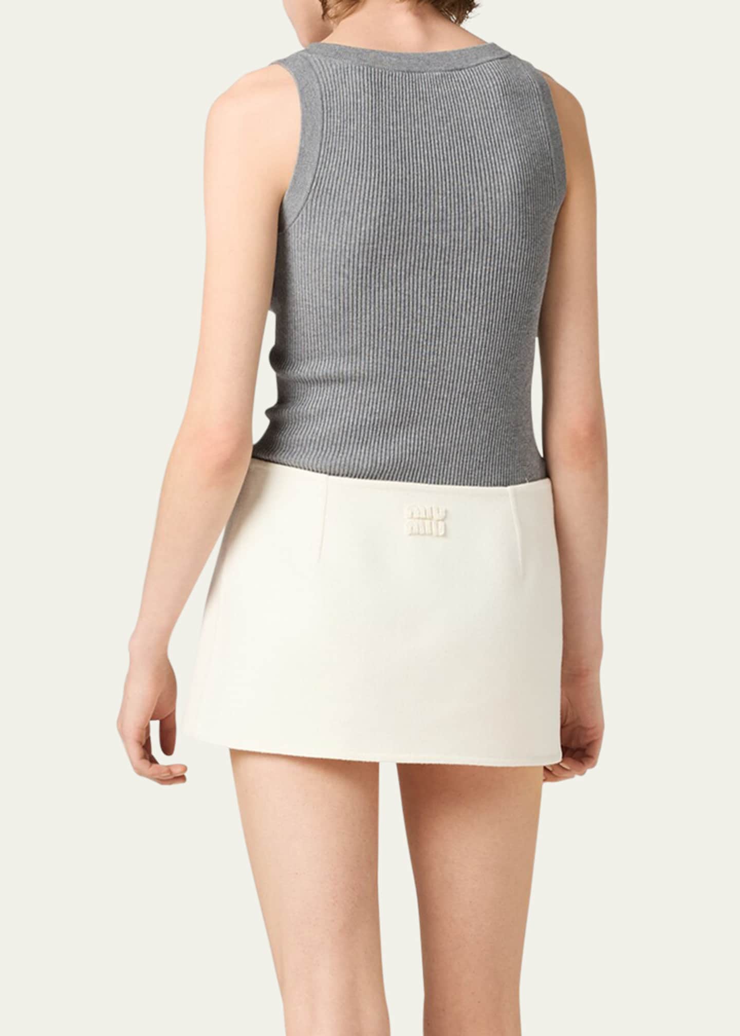 Miu Miu Scoop-Neck Rib Knit Cotton Tank Top - Bergdorf Goodman