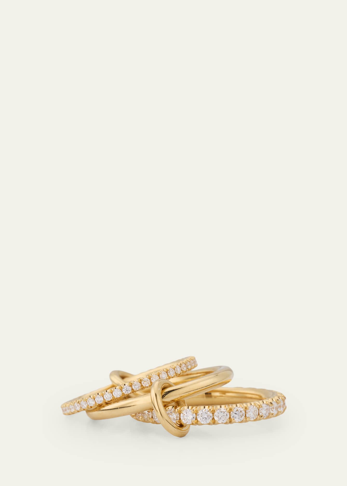 Spinelli Kilcollin Norah Yellow Gold Pave 3-Link Ring - Bergdorf Goodman