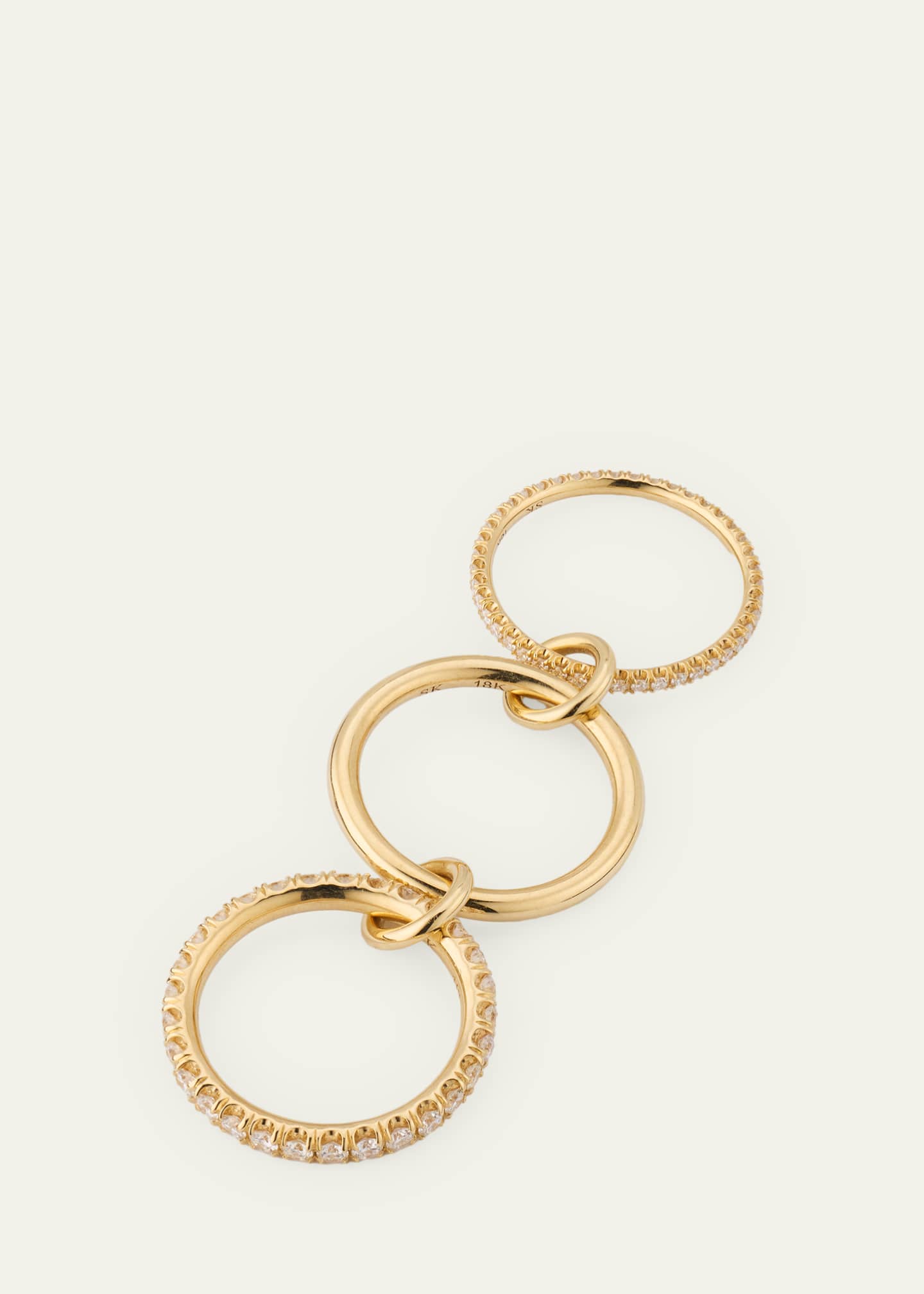 Spinelli Kilcollin Norah Yellow Gold Pave 3-Link Ring - Bergdorf Goodman