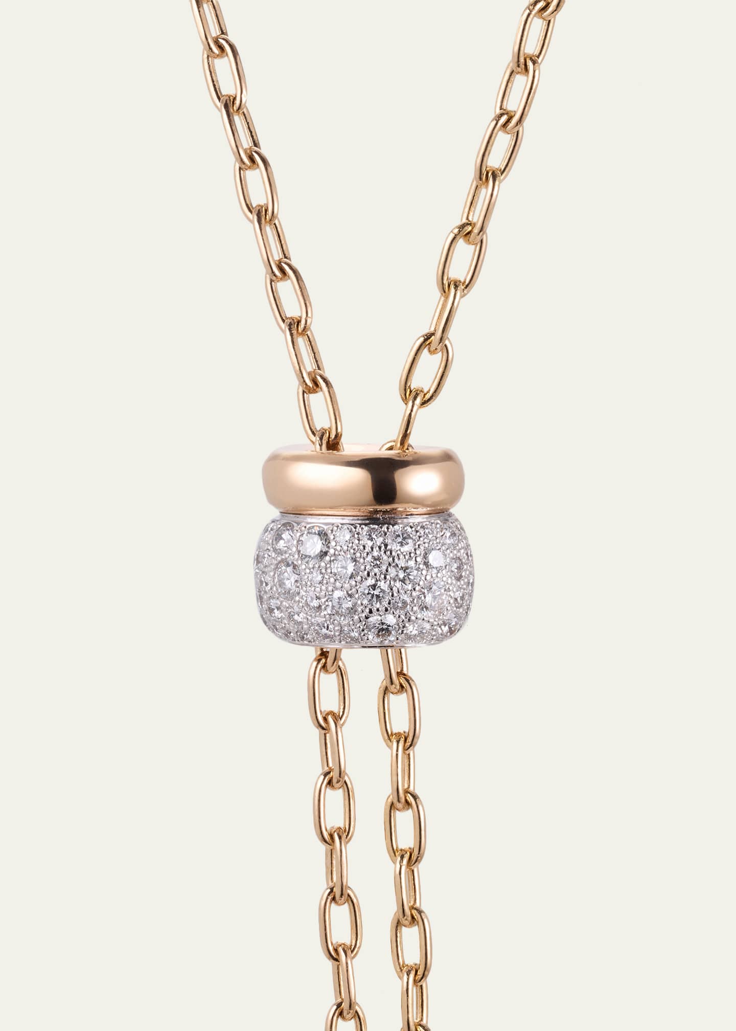 Pomellato Iconica 18K Rose Gold Diamond Lariat Necklace - Bergdorf Goodman