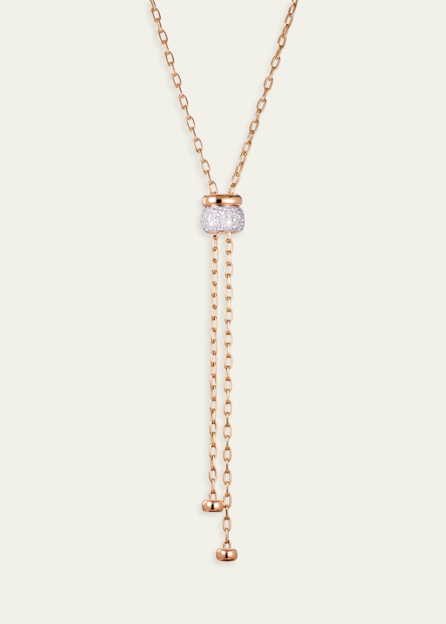 Pomellato Iconica 18K Rose Gold Diamond Lariat Necklace - Bergdorf Goodman