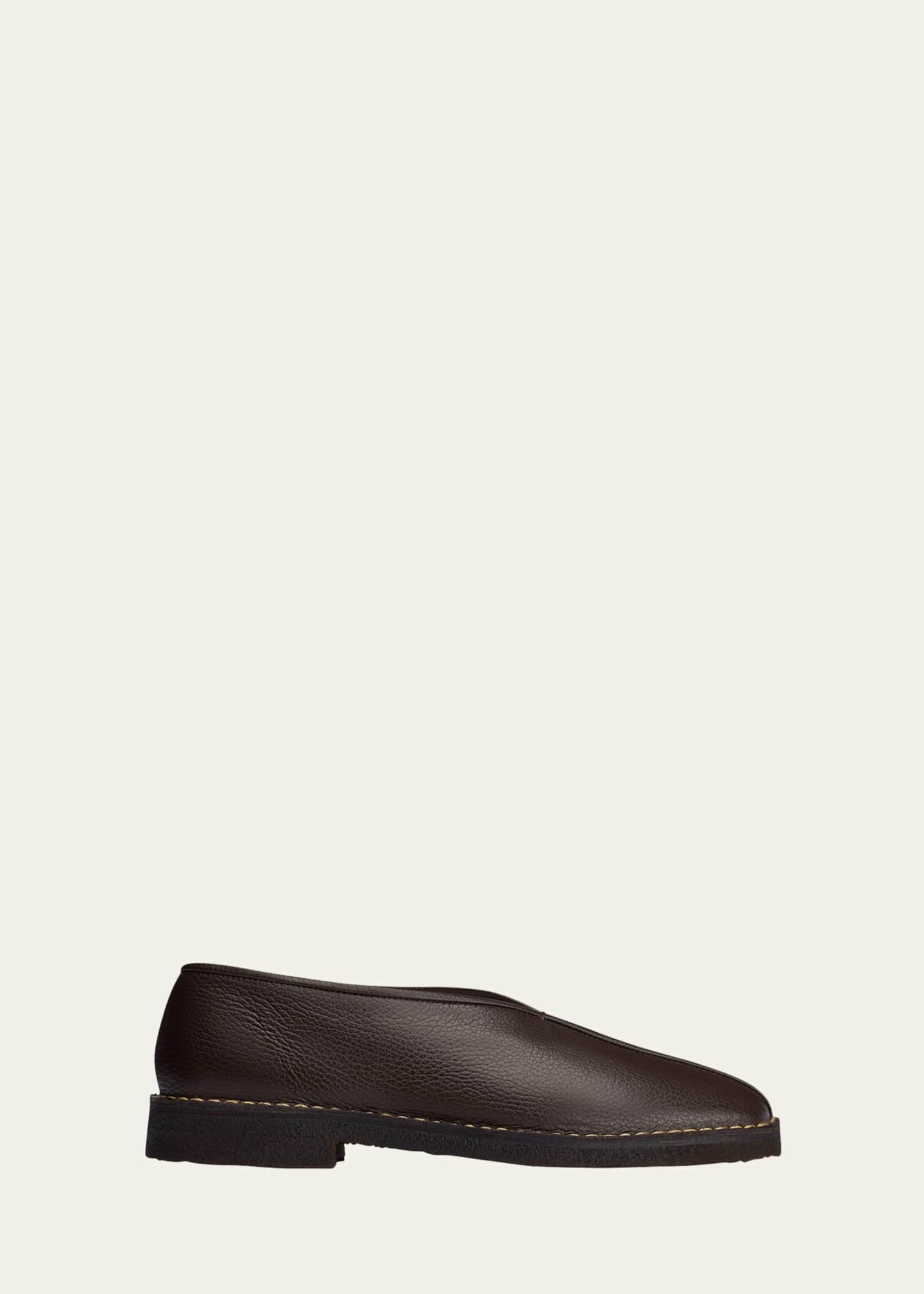 LEMAIRE Men's Piped Crepe Grained Leather Slippers - Bergdorf Goodman