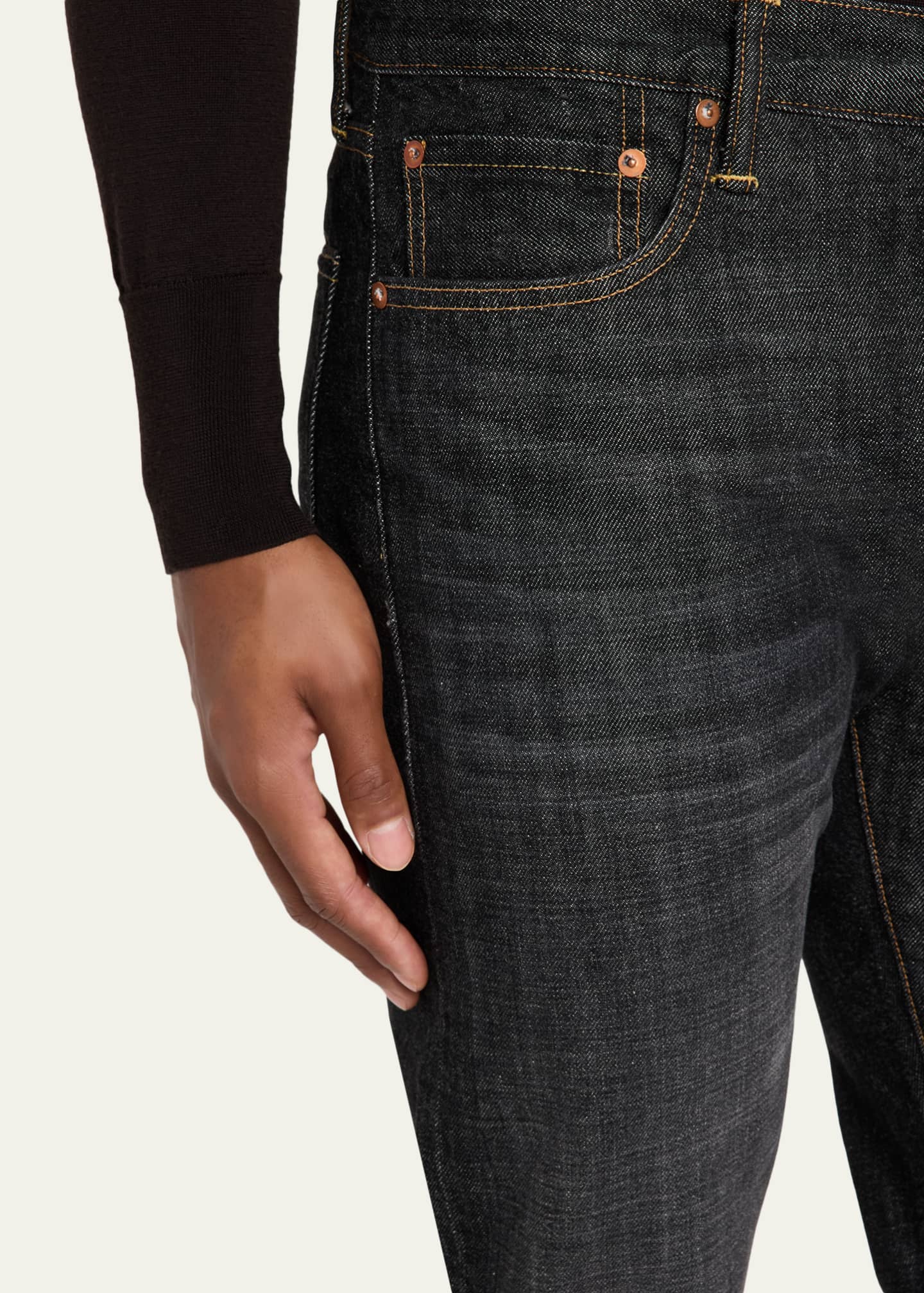 The Seven Continents Men's Charlie Black Denim Slim-Fit Jeans ...