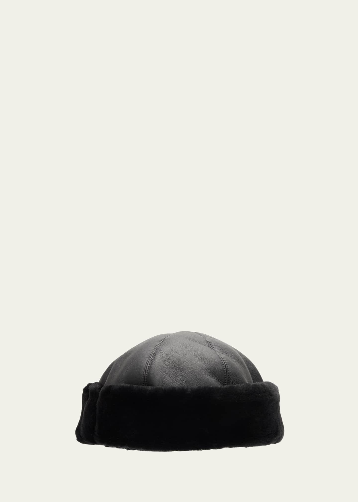 Pologeorgis Men's Napa Leather and Shearling Trapper Hat - Bergdorf Goodman