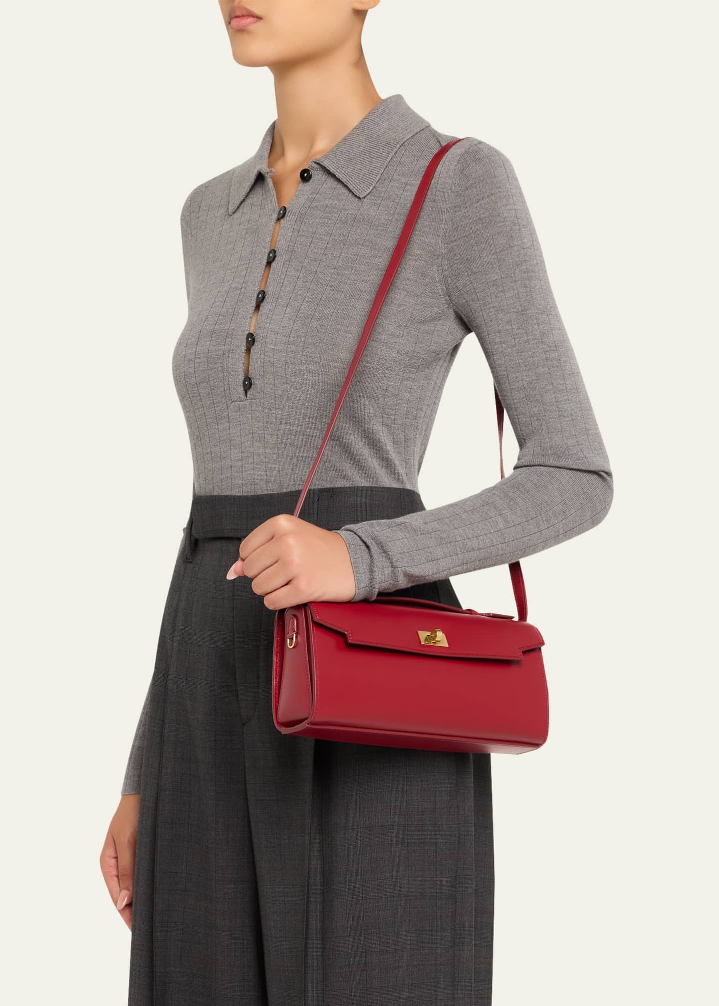 Anya Hindmarch Mortimer Boxy Leather Clutch Bag - Bergdorf Goodman