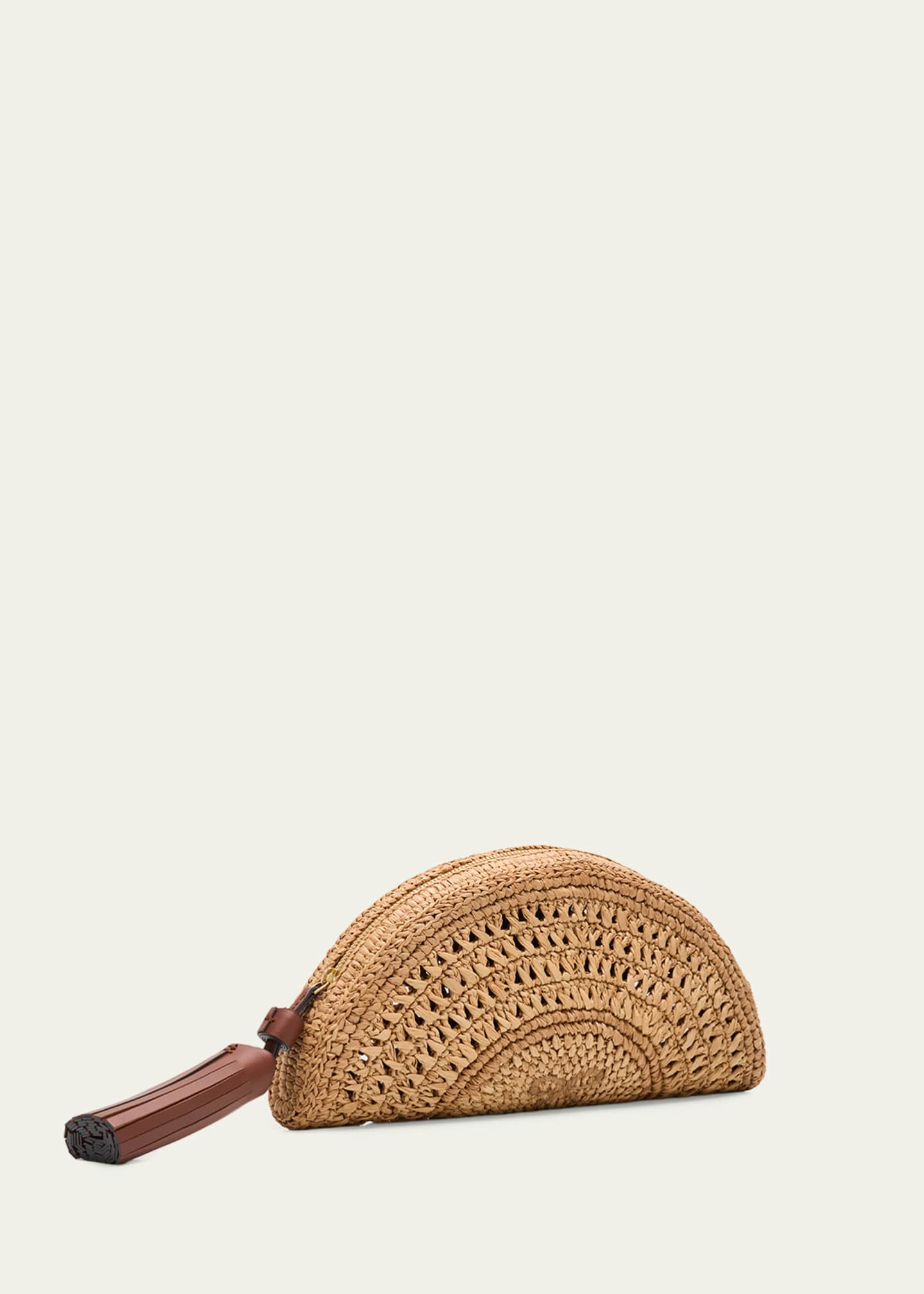Anya Hindmarch Half Moon Raffia Bow Clutch Bag - Bergdorf Goodman
