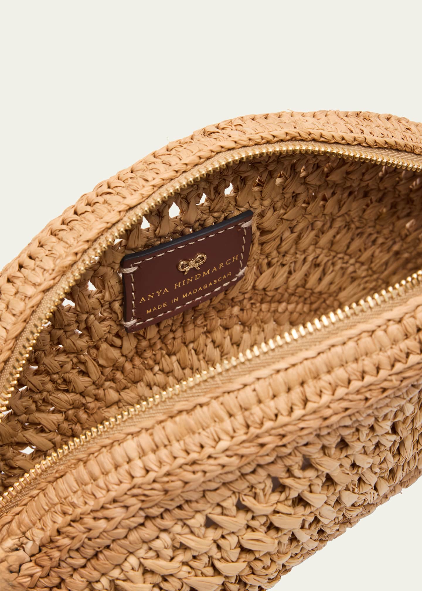 Anya Hindmarch Half Moon Raffia Bow Clutch Bag - Bergdorf Goodman
