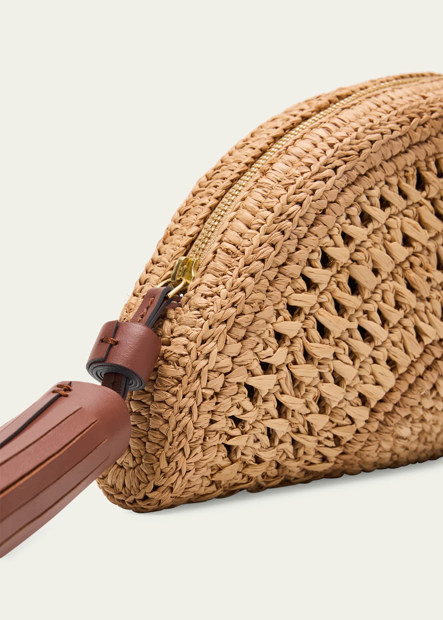 Anya Hindmarch Half Moon Raffia Bow Clutch Bag - Bergdorf Goodman