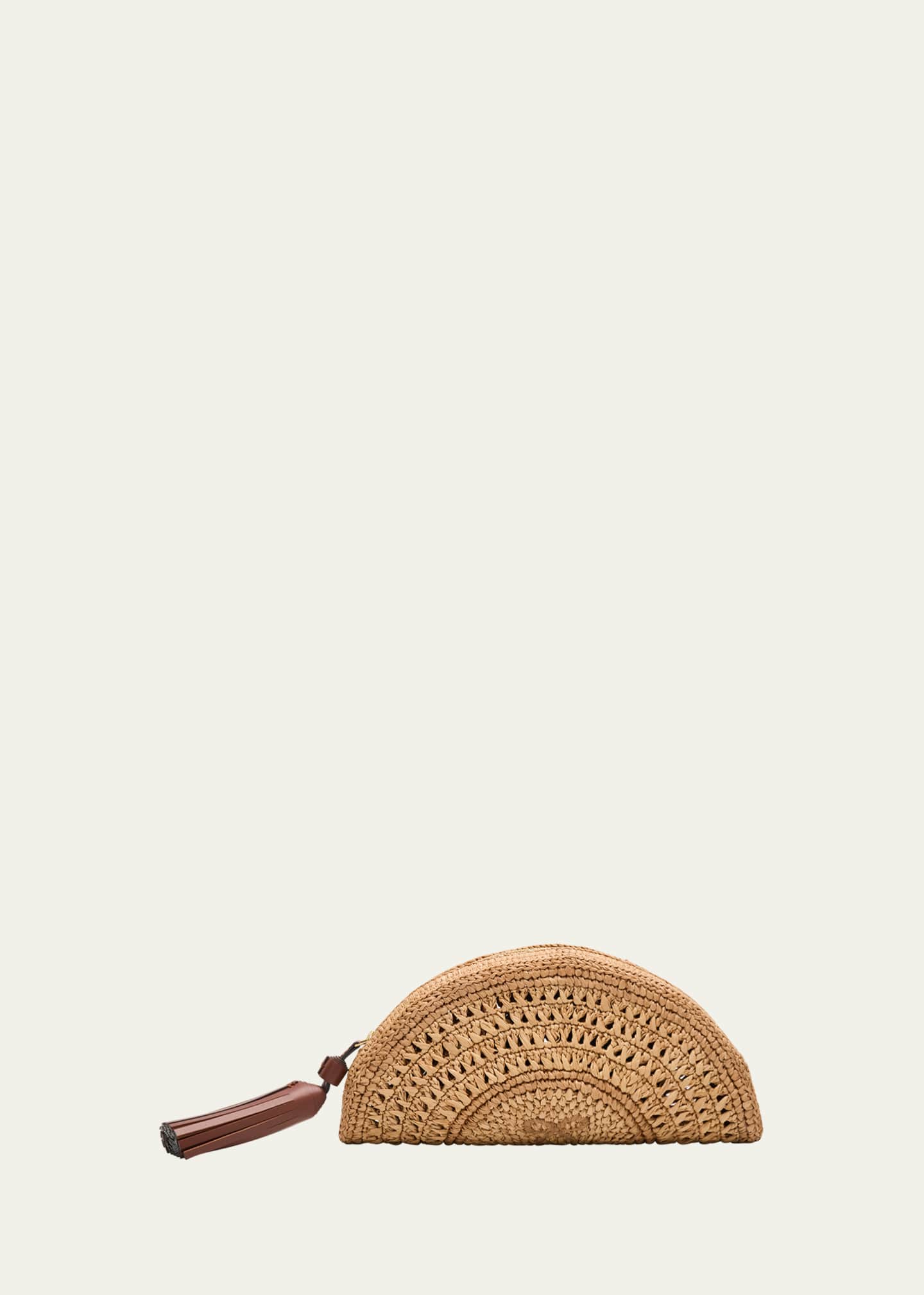 Anya Hindmarch Half Moon Raffia Bow Clutch Bag - Bergdorf Goodman