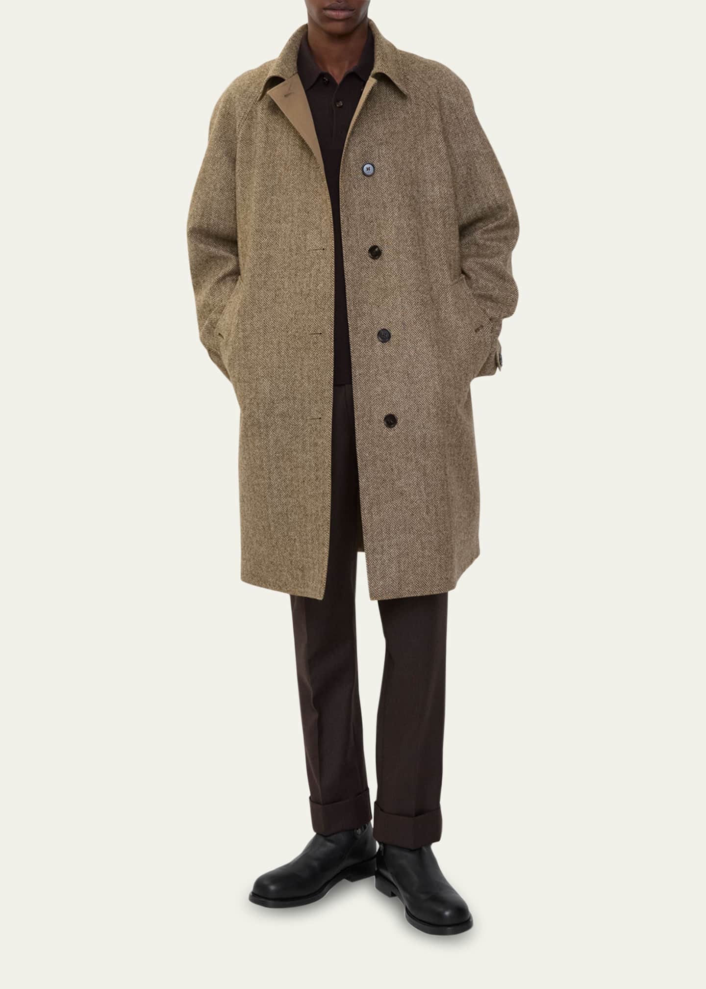 Burberry Men's Chevington Herringbone Wool Dual Burberry Car Coat ...