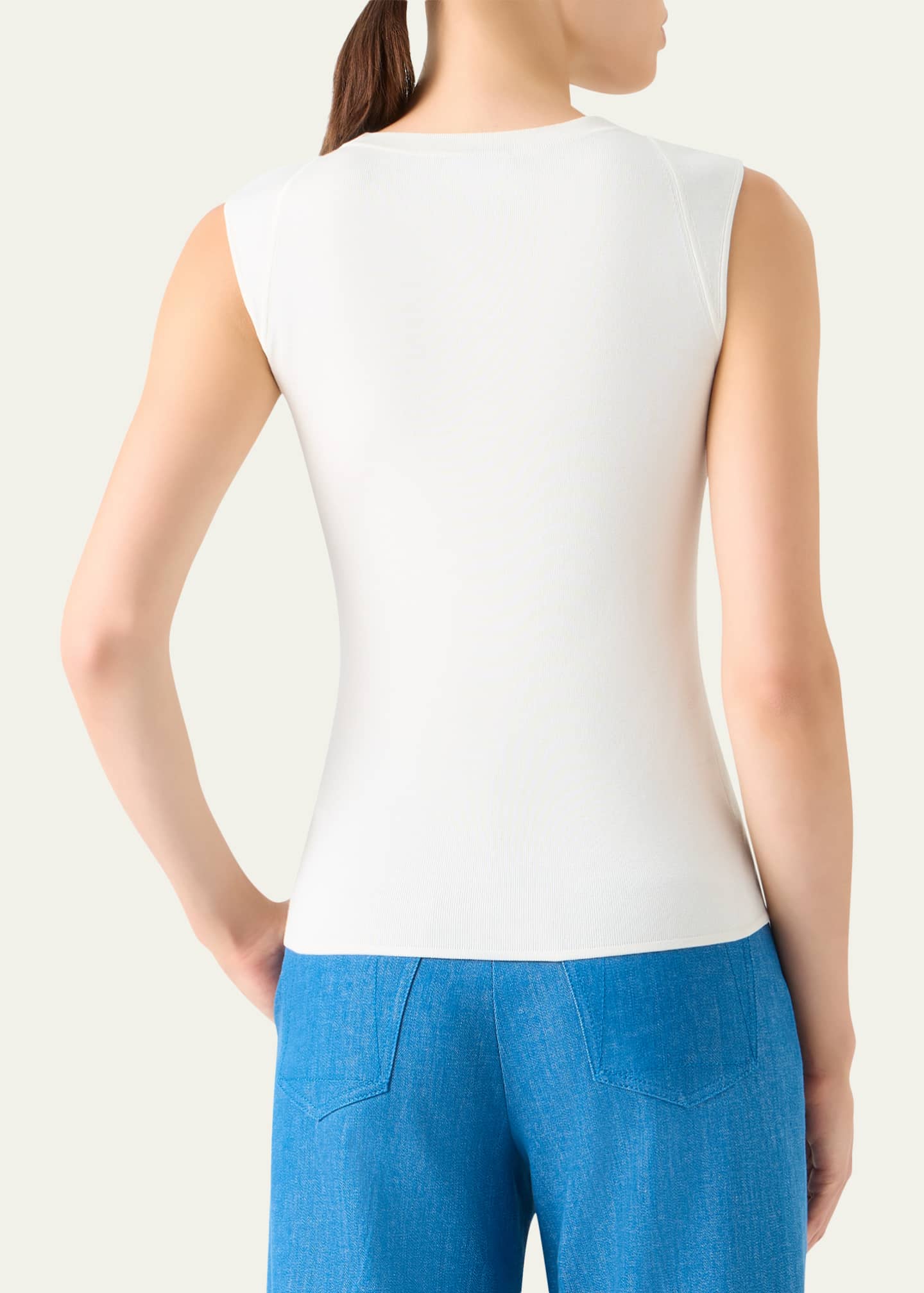 Akris Sleeveless Fitted Silk Knit Top - Bergdorf Goodman