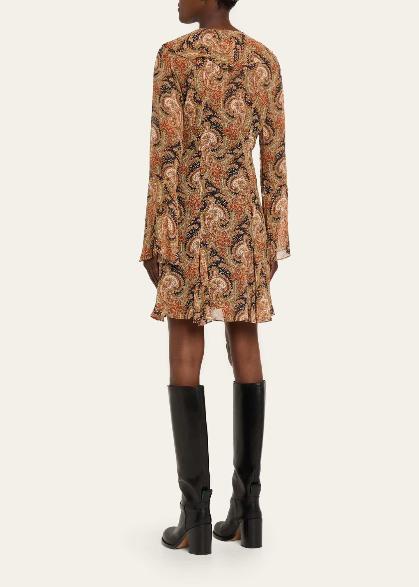 Veronica Beard Adrienne Silk Bell-Sleeve Mini Dress - Bergdorf Goodman