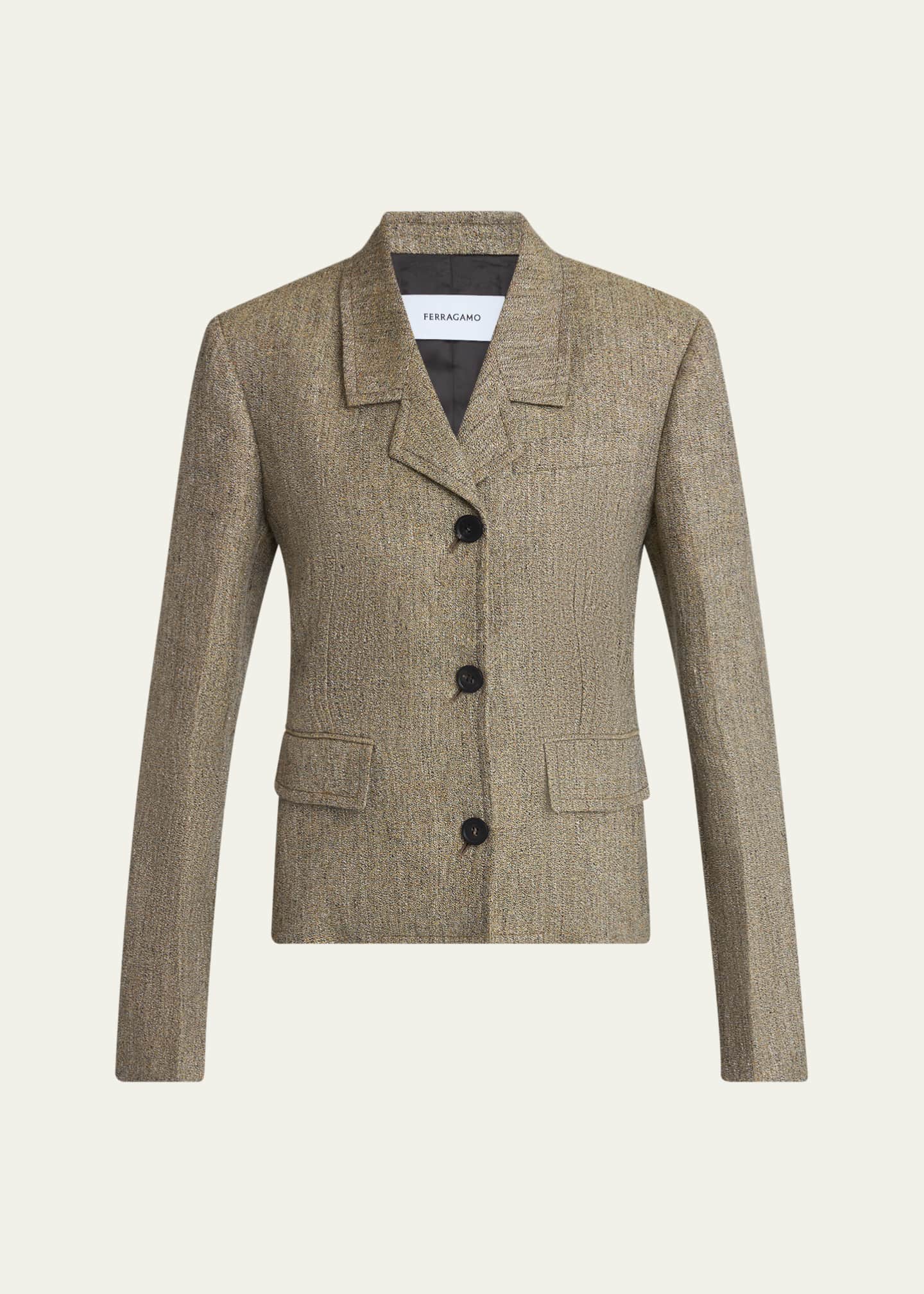 Ferragamo Wool-Cashmere Single-Breasted Blazer Jacket - Bergdorf Goodman