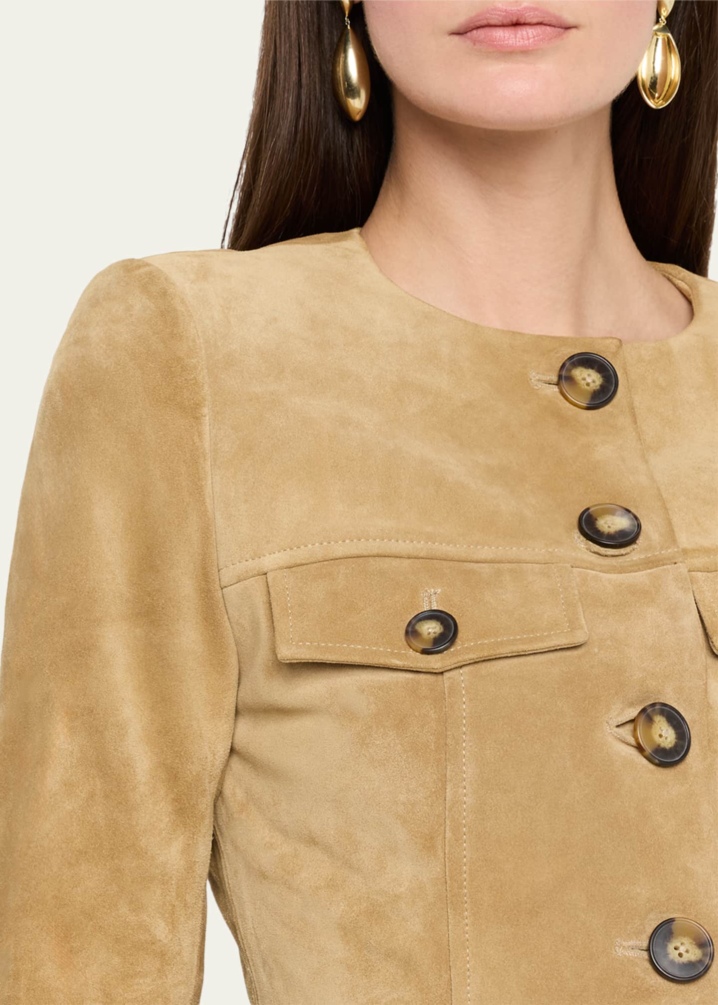 Veronica Beard Orrin Suede Cargo Jacket - Bergdorf Goodman