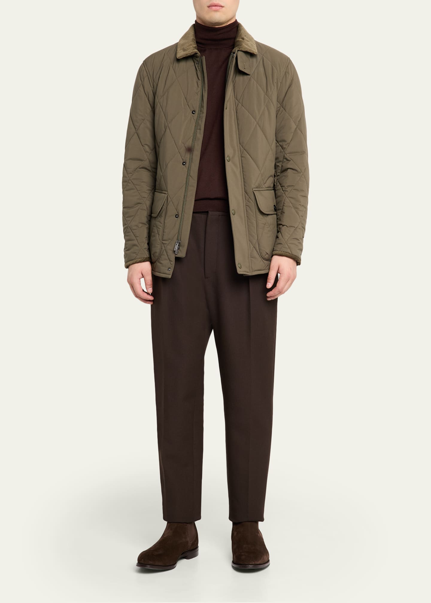 Ralph Lauren Purple Label Men's Carleton Corduroy-Collar Quilted Down ...