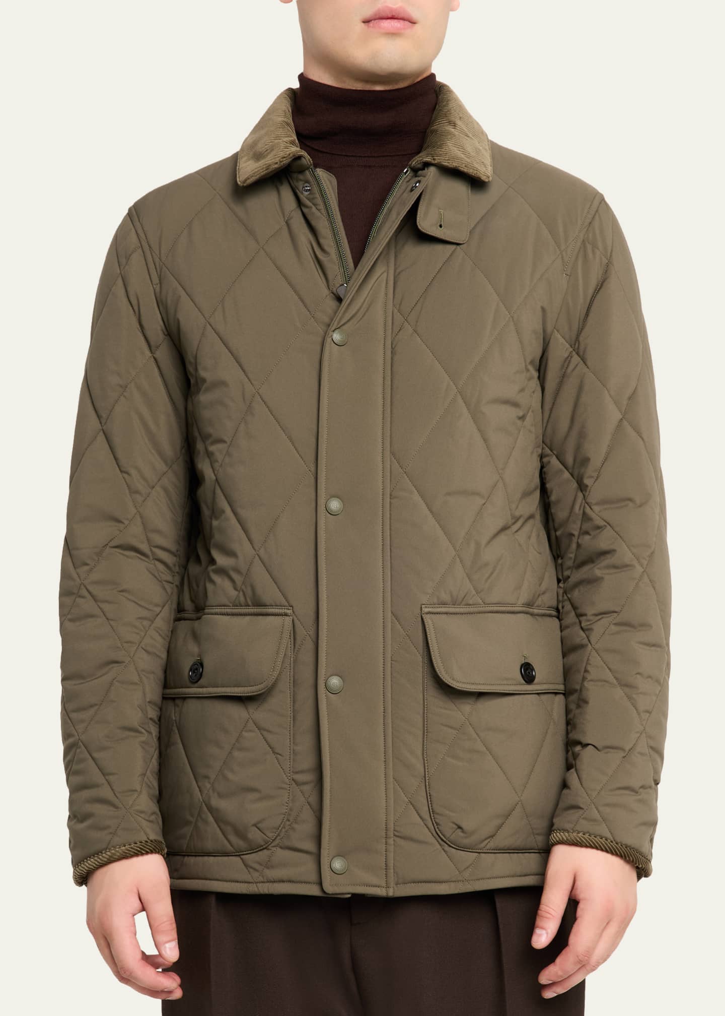 Ralph Lauren Purple Label Men's Carleton Corduroy-Collar Quilted Down ...