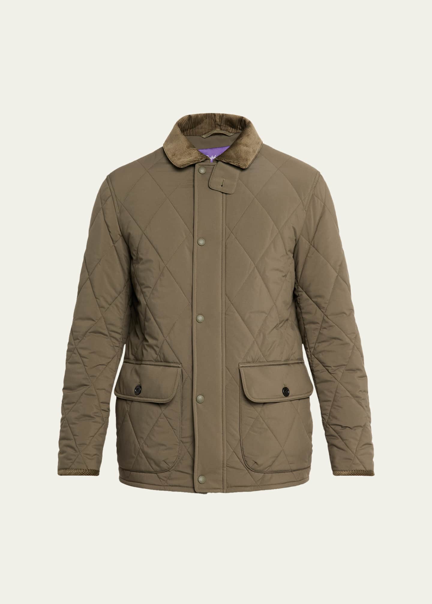 Ralph Lauren Purple Label Men's Carleton Corduroy-Collar Quilted Down ...