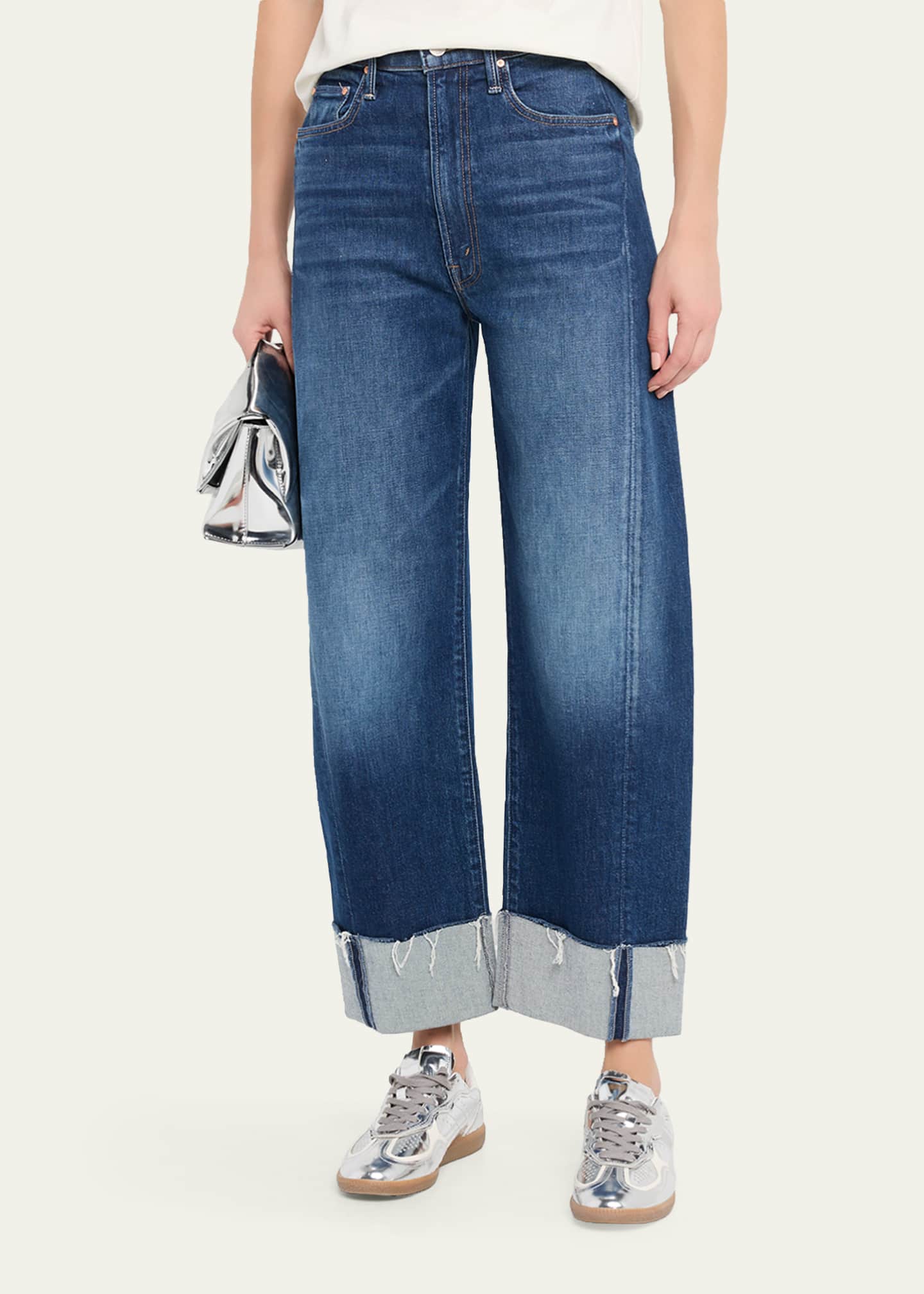 MOTHER The Half-Pipe Ankle Cuff Fray Jeans - Bergdorf Goodman