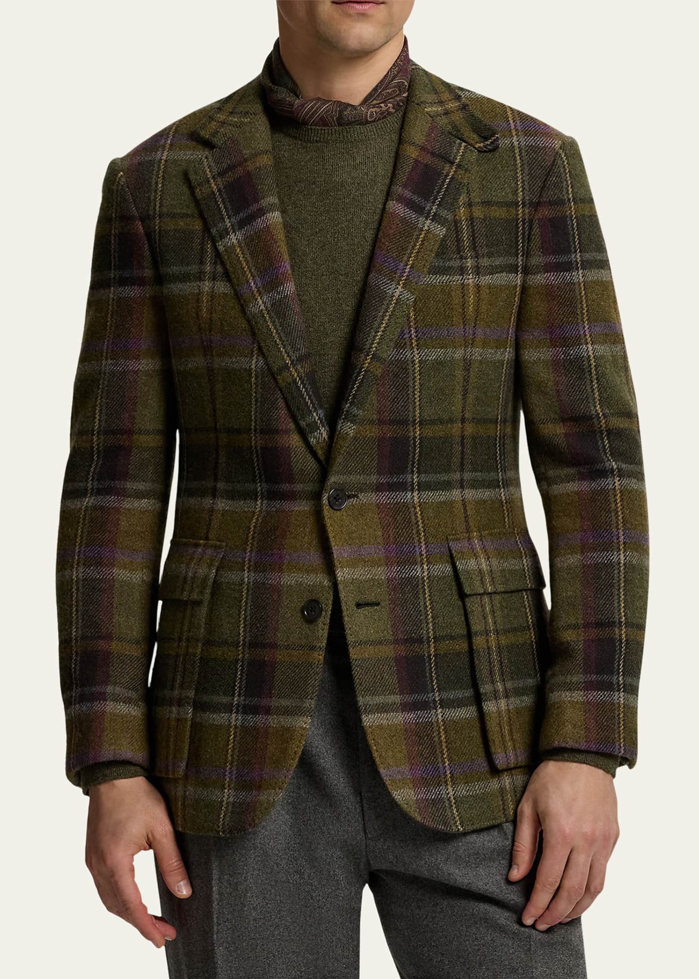 Ralph Lauren Purple Label Men's Kent Hand-Tailored Plaid Sport Coat ...
