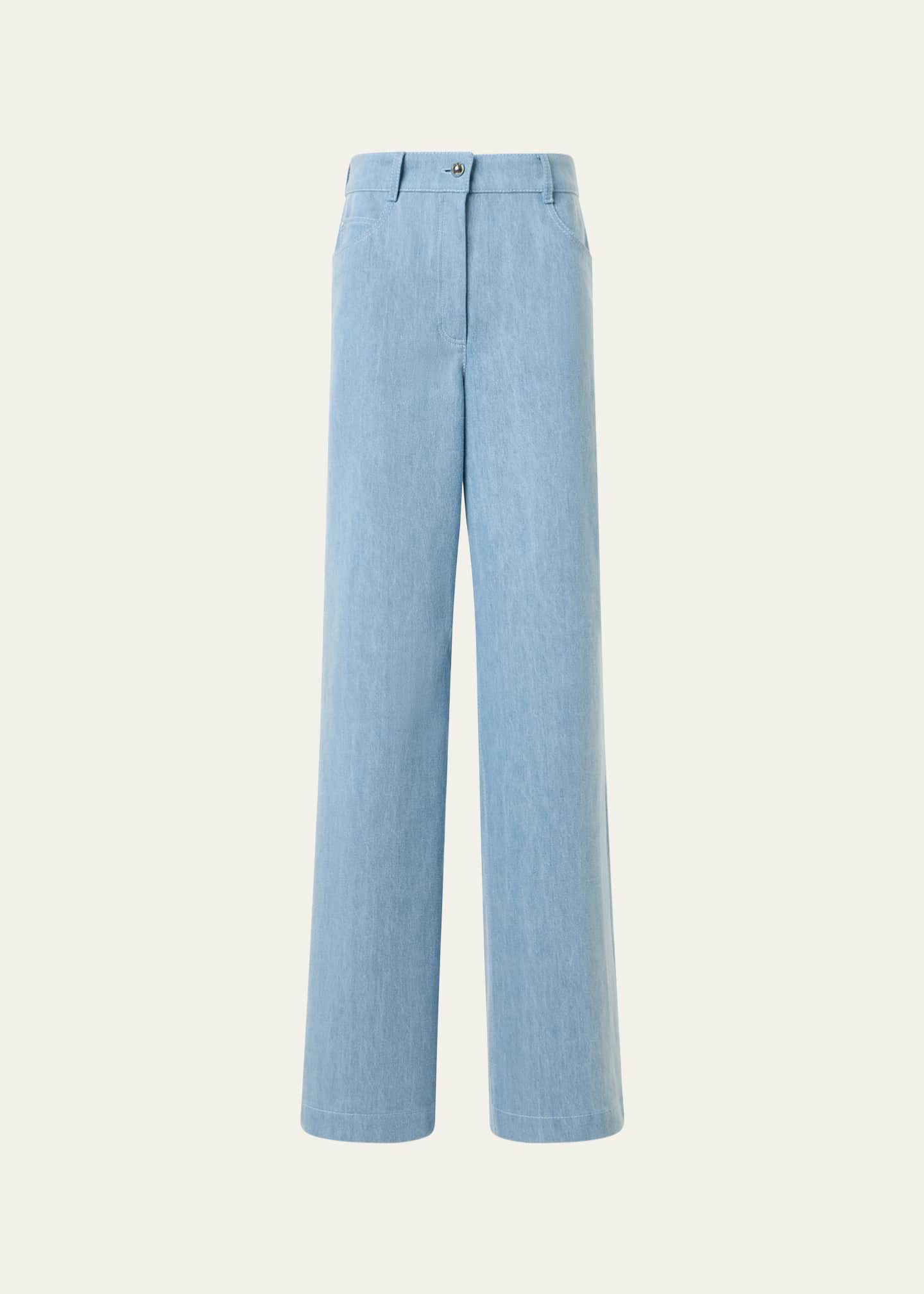 Akris punto Cooper Wide-Leg Denim Pants - Bergdorf Goodman
