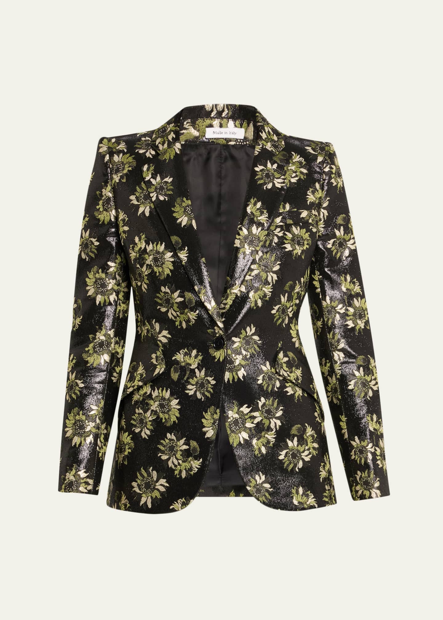 McQueen Lacquered Sunflower Single-Breasted Jacket - Bergdorf Goodman