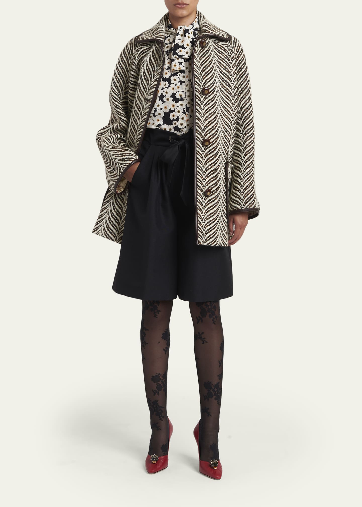 Valentino Garavani Daisy-Print Silk Neck-Scarf Blouse - Bergdorf Goodman