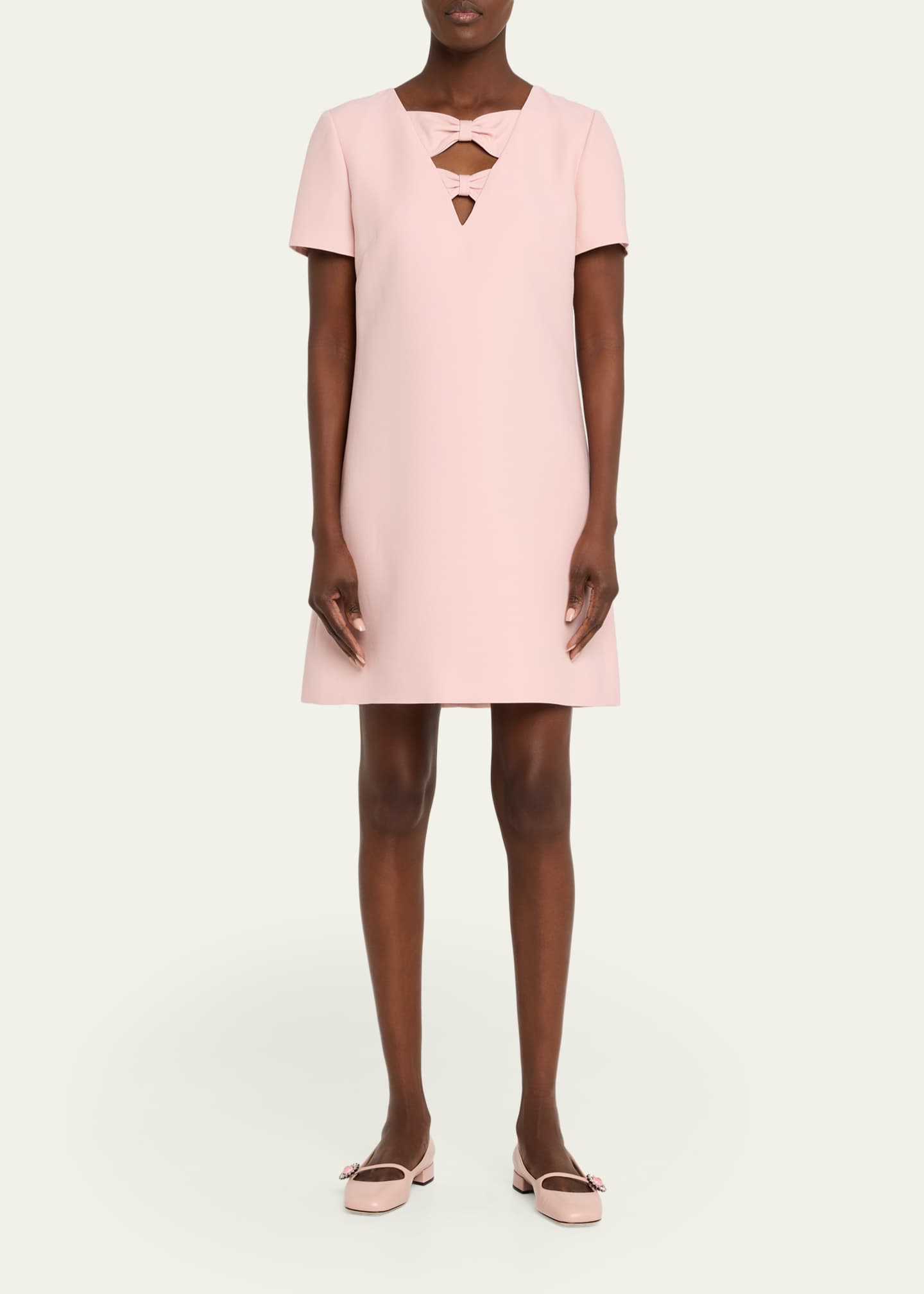 Valentino Garavani Bow Cutout Short-Sleeve Mini Dress - Bergdorf Goodman