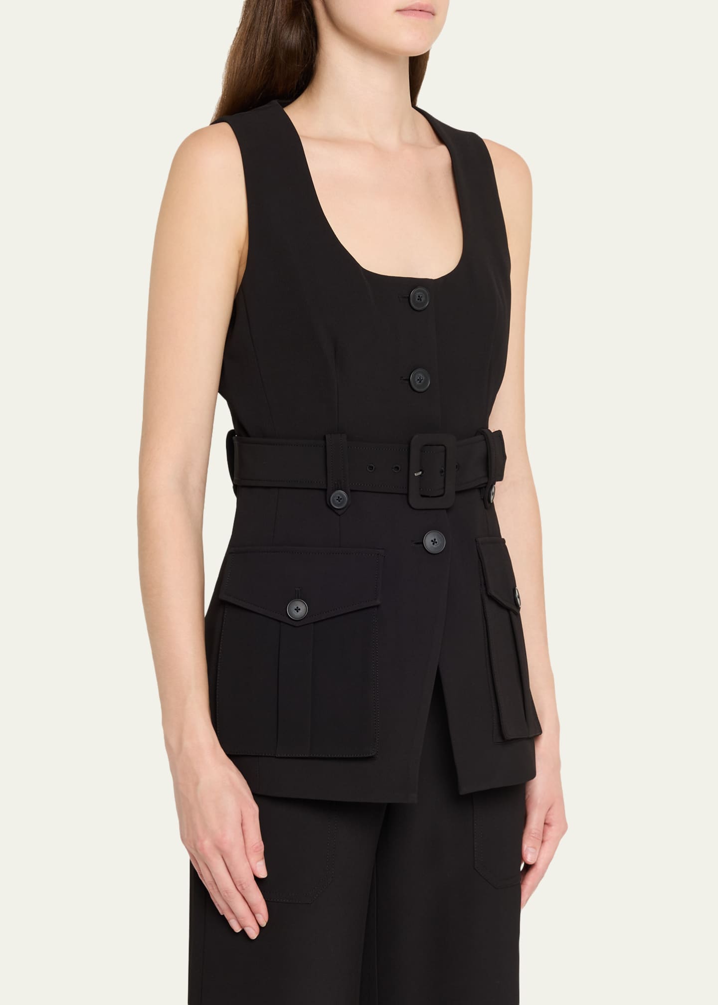 Veronica Beard Becker Tailored Utility Vest - Bergdorf Goodman