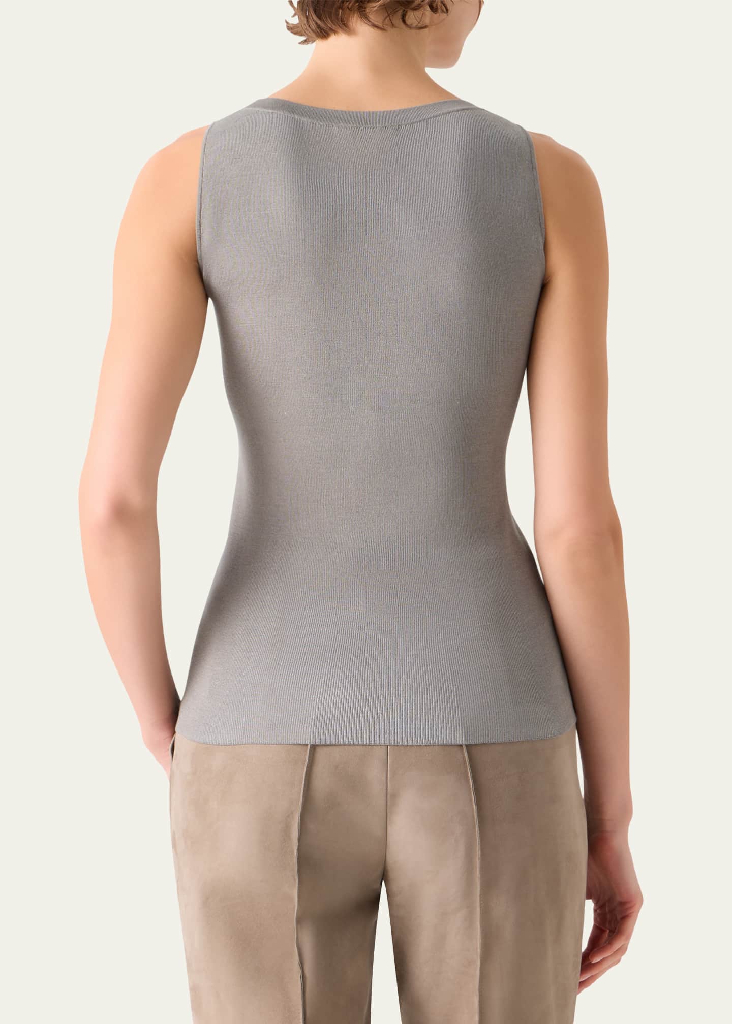 Akris Two-Tone Grid Knit Tank Top - Bergdorf Goodman
