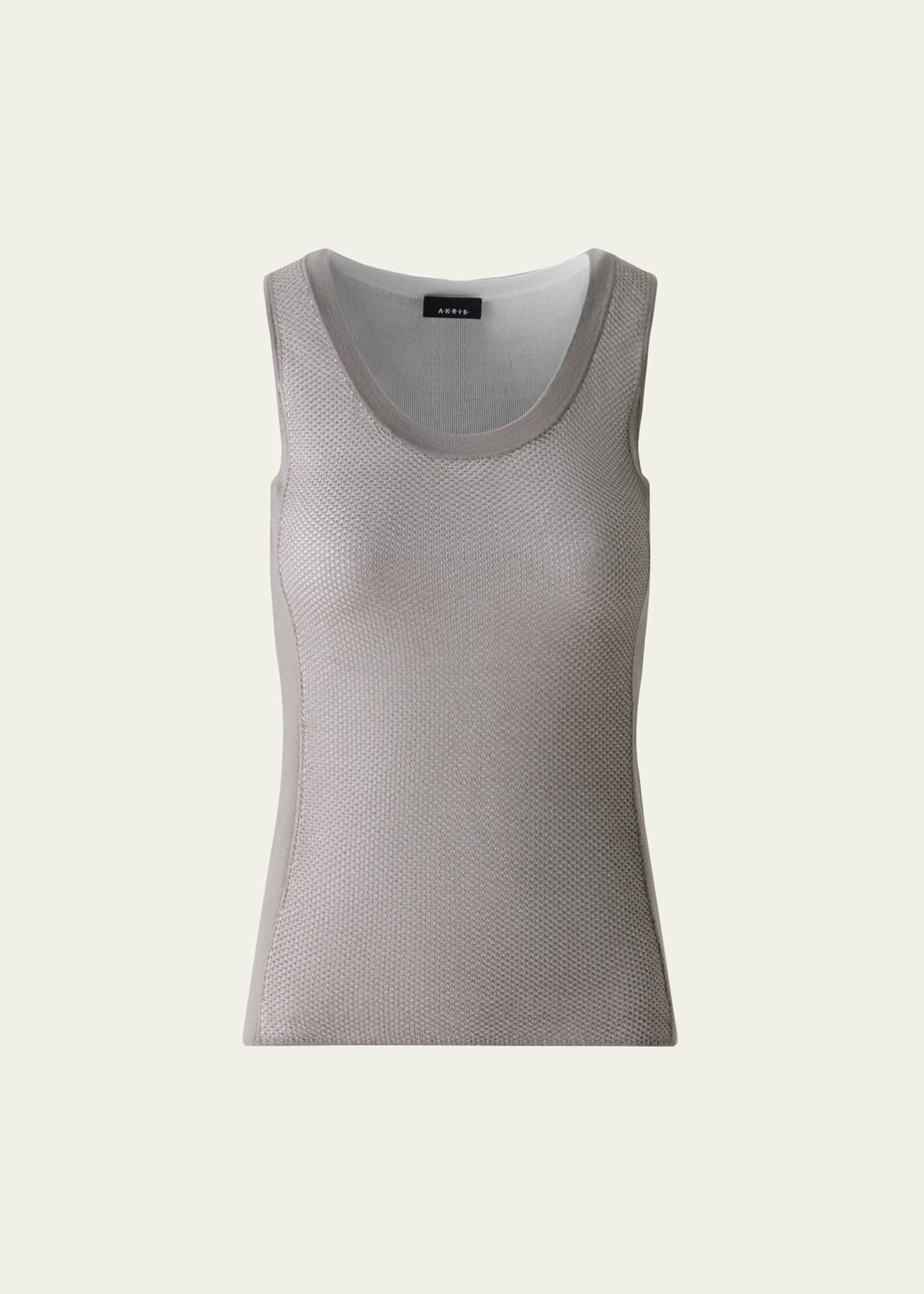 Akris Two-Tone Grid Knit Tank Top - Bergdorf Goodman